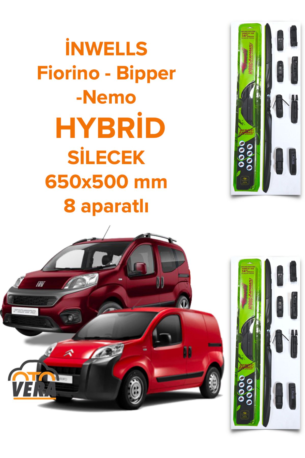 Inwells Fiorino- Nemo- Bipper 8 Aparat HYBRİD Silecek Takımı Fiyatı ...