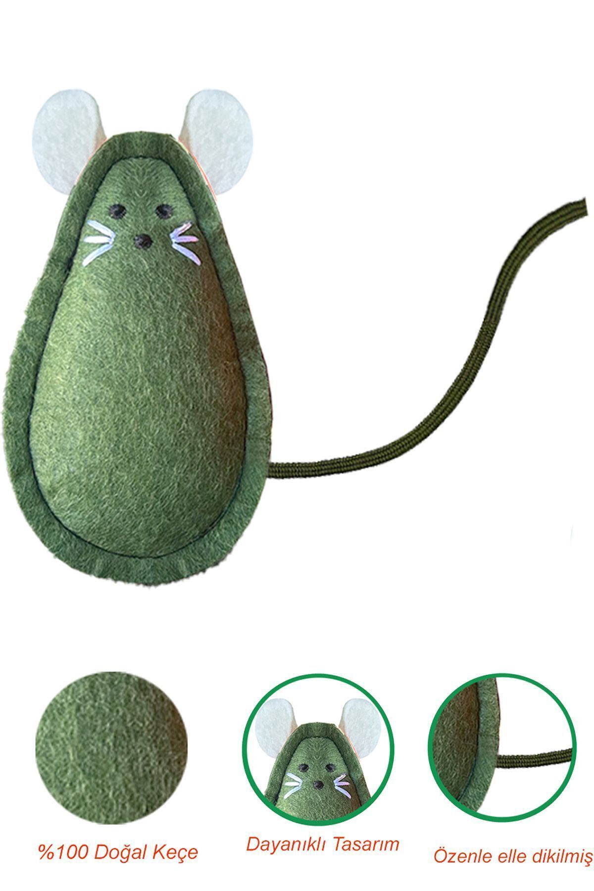 Petish Doğal Keçe Catnipli El Yapımı Fare Kedi Oyuncağı Fiyatı ...