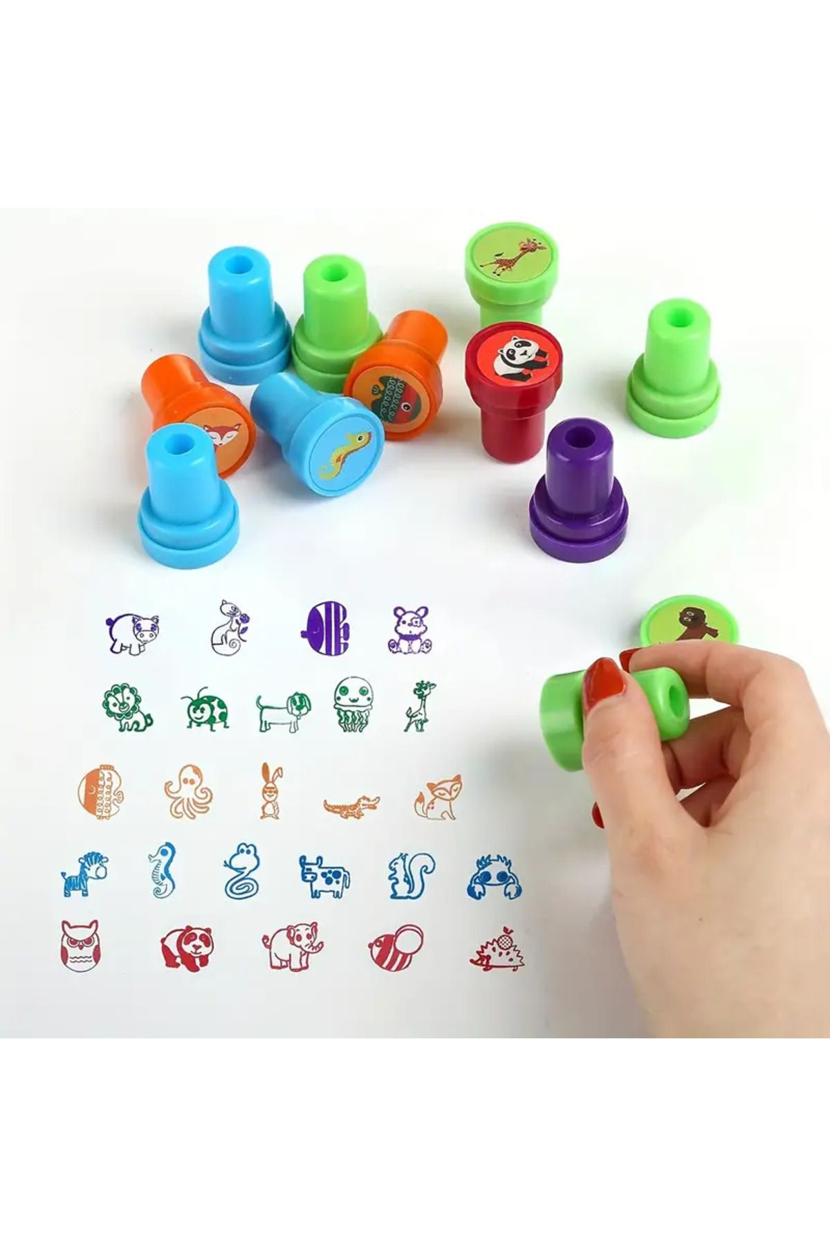 LRS STORE 10 Adet Baskı Oyunu Hayvanlar Eğitici Eğlenceli Hayvan Figürlü Damga Kaşe - Fiyatı ...