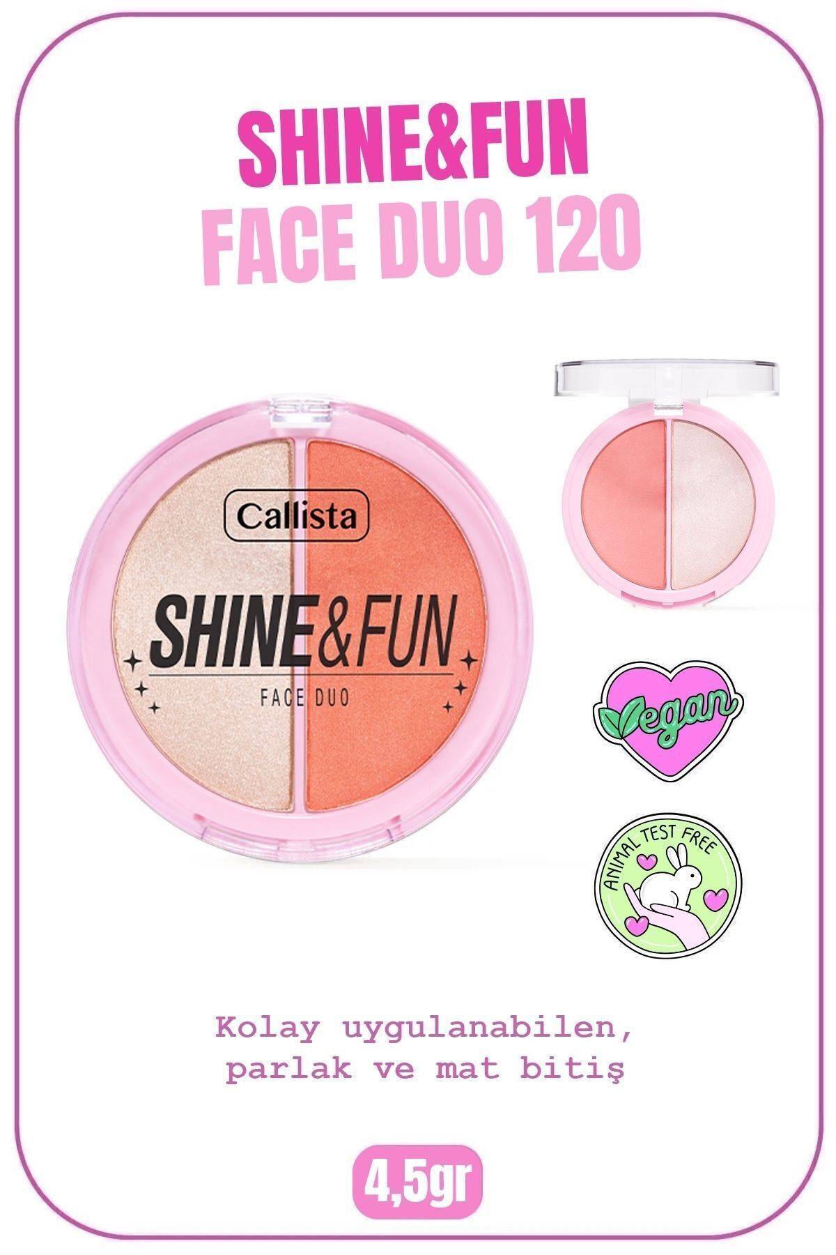 Callista Shine & Fun Face Duo Toz Allık Ve Aydınlatıcı Palet - 120 ...