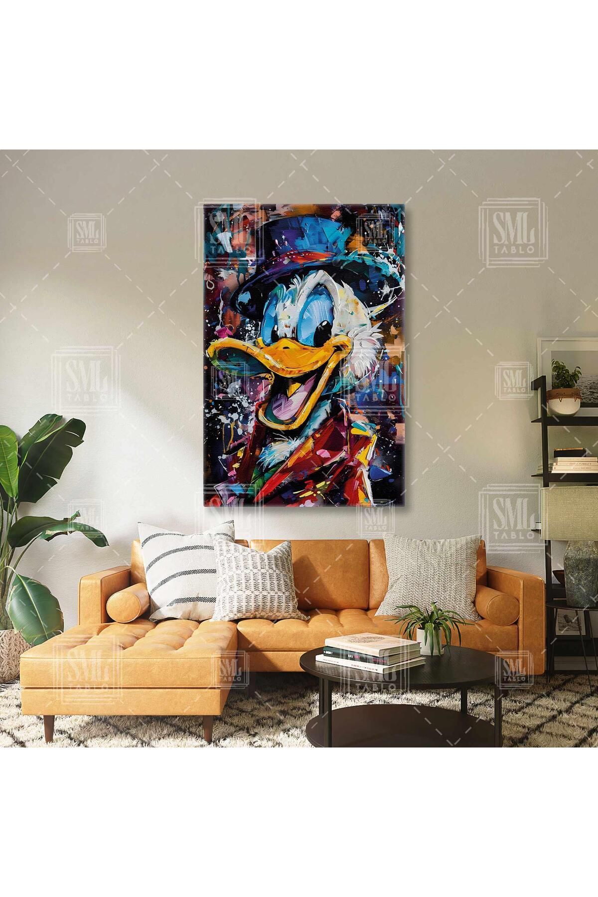 SML TABLO Varyemez Amca Scrooge Grafitti McDuck Çizgi Film Sarı Ördek ...