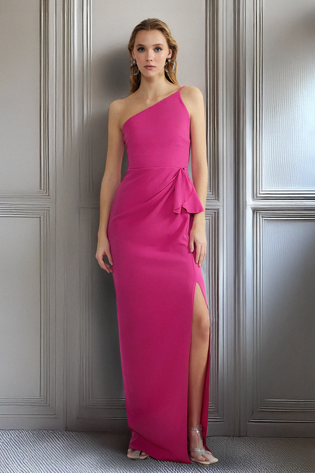 Trendyol Collection Rochie de Seara Tesuta Fuchsia - Rochie de ...