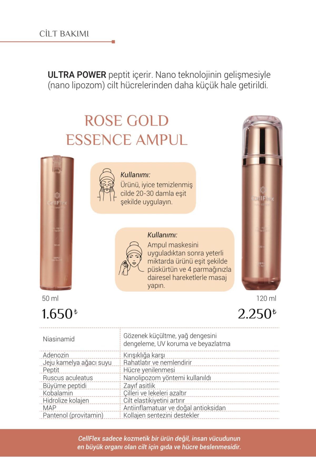 CellFlex Nemlendirici Ampül & Çift Fonksiyonlu Yoğun Onarıcı Kırışıklık ...