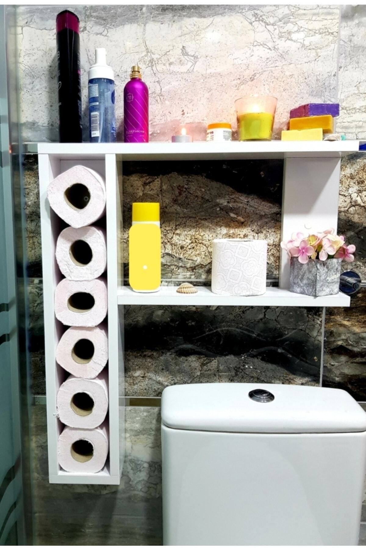 Bathroommanisa Banyo Klozet Üstü Raf Düzenleyici Ve Tuvalet Kağıtlık ...