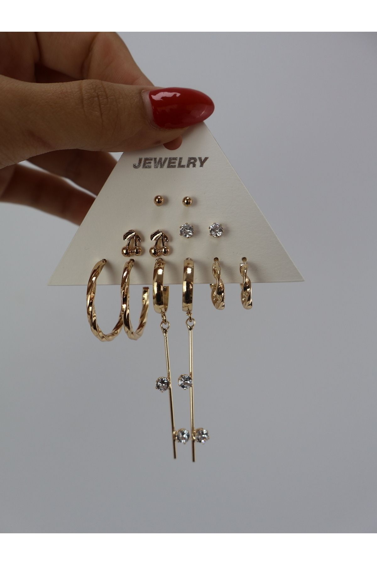 JEWELRY 6'lı Gold Renk Karışık Küpe SetiFiyatı, Yorumları - Trendyol