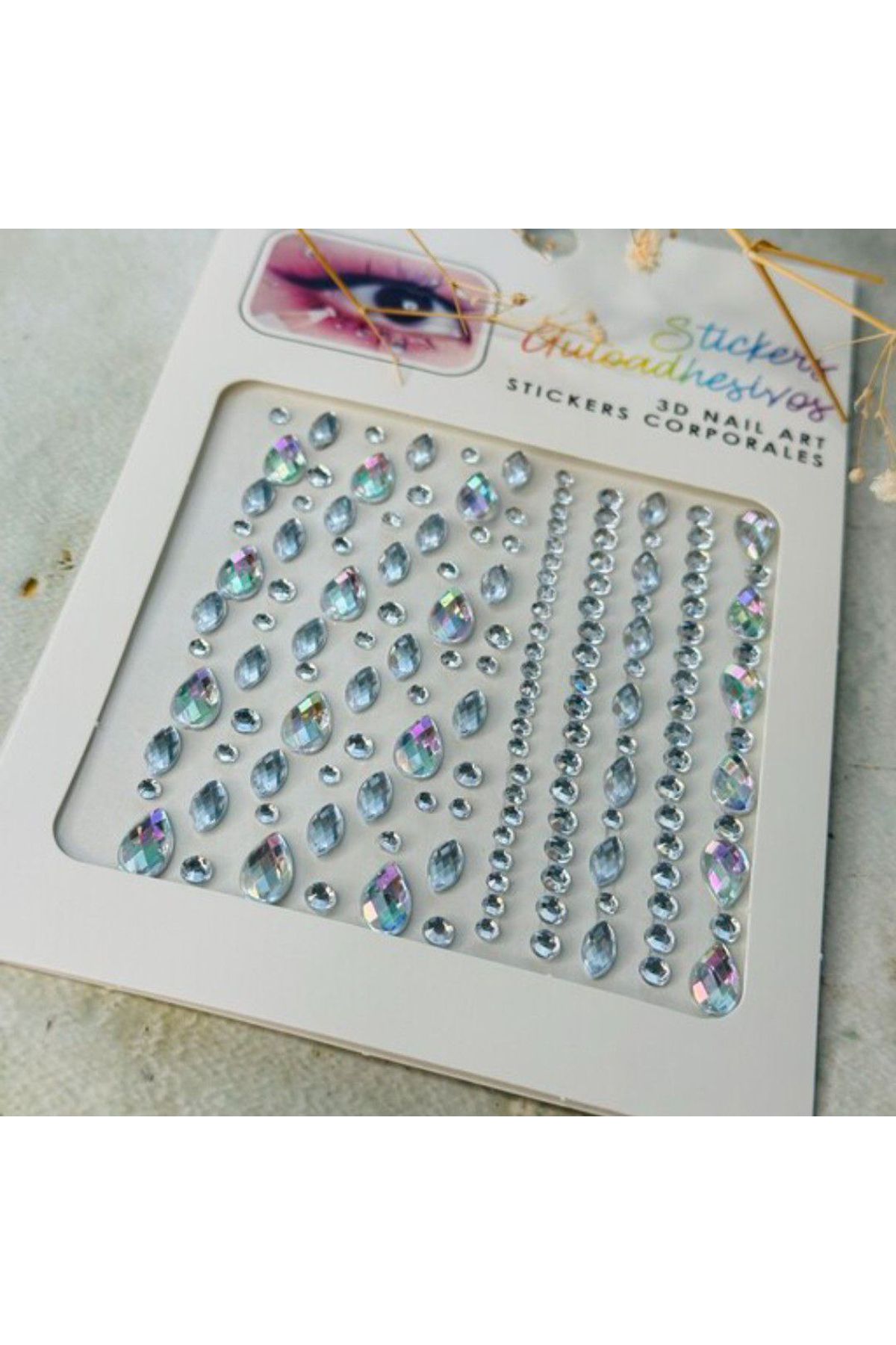 MODAMAYS Vücut Ve Yüz Sticker Makyaj Taşı Yapışkan Yüz Kristal Yüz ...