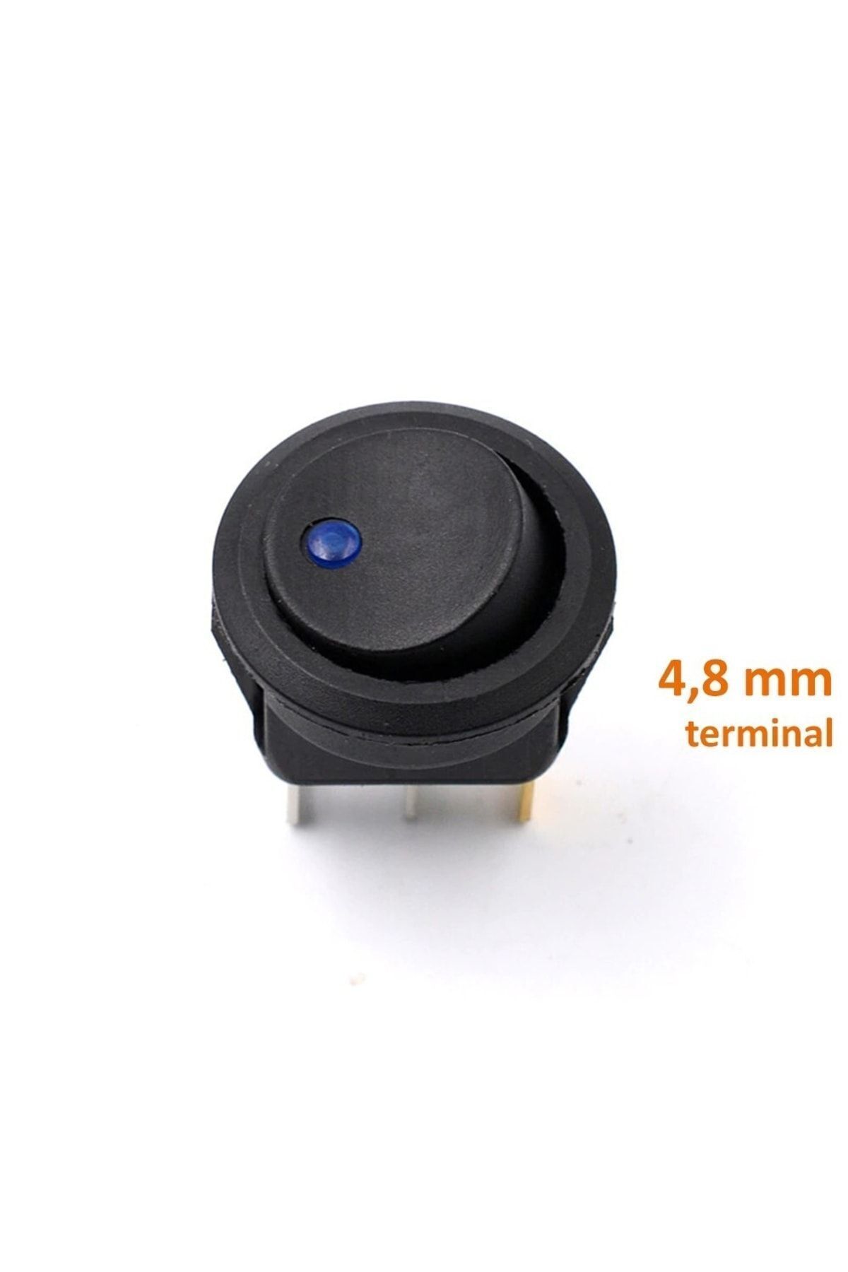 Maflen Anahtar Yuvarlak Orta 12v Işıklı Mavi Yuv.led Tip33-s3232 1 Adet ...