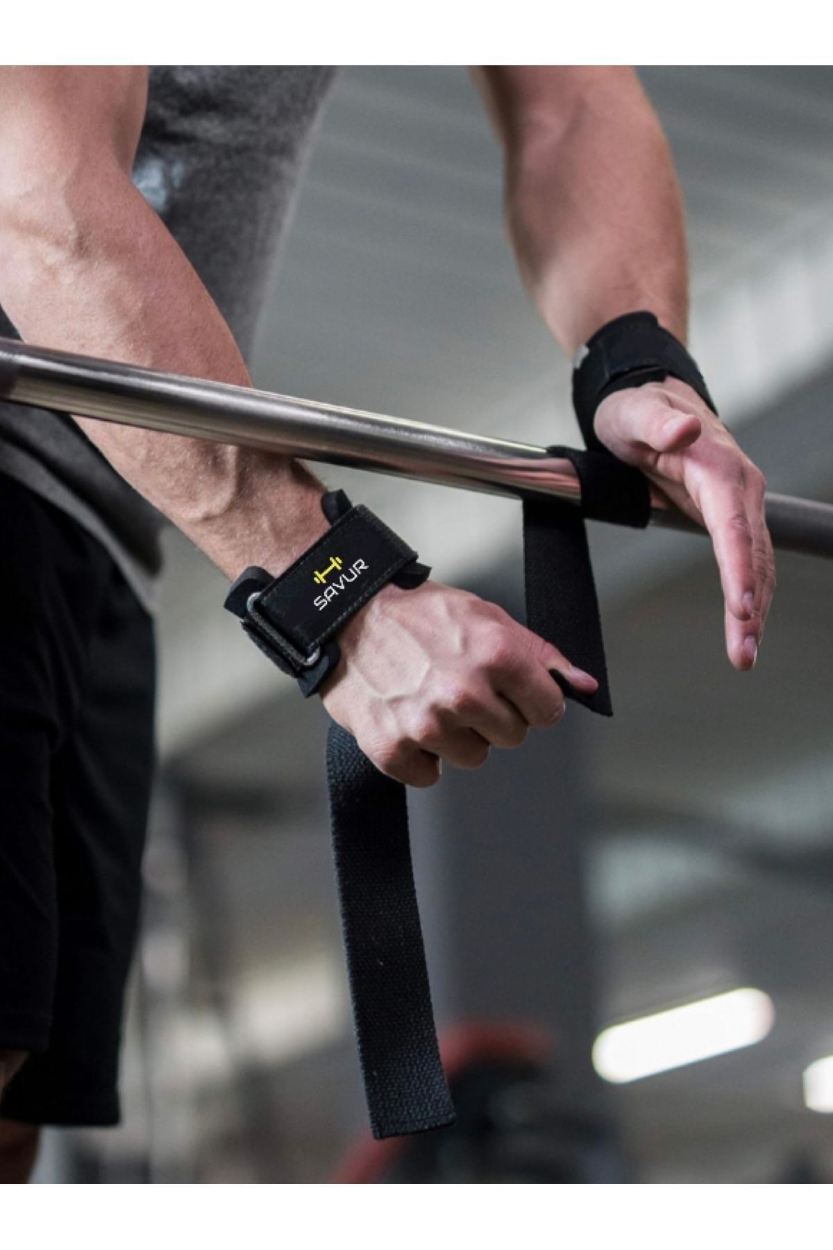 SAVUR Bilekli Fitness Strap - Lifting Straps, Ağırlık Kayışı Siyah ...