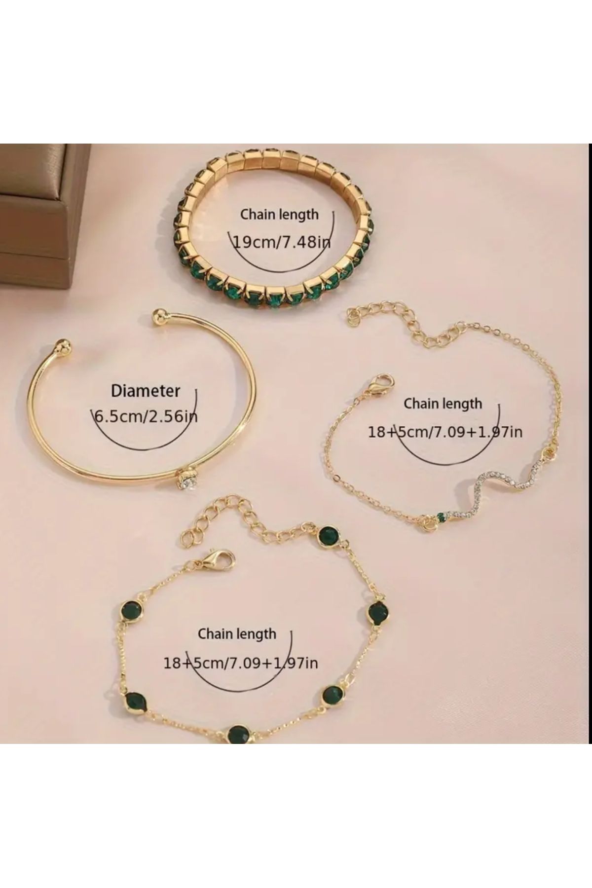 TEMU Gold Zümrüt Yeşili Bileklik Seti (4 Adet) Fiyatı, Yorumları - Trendyol