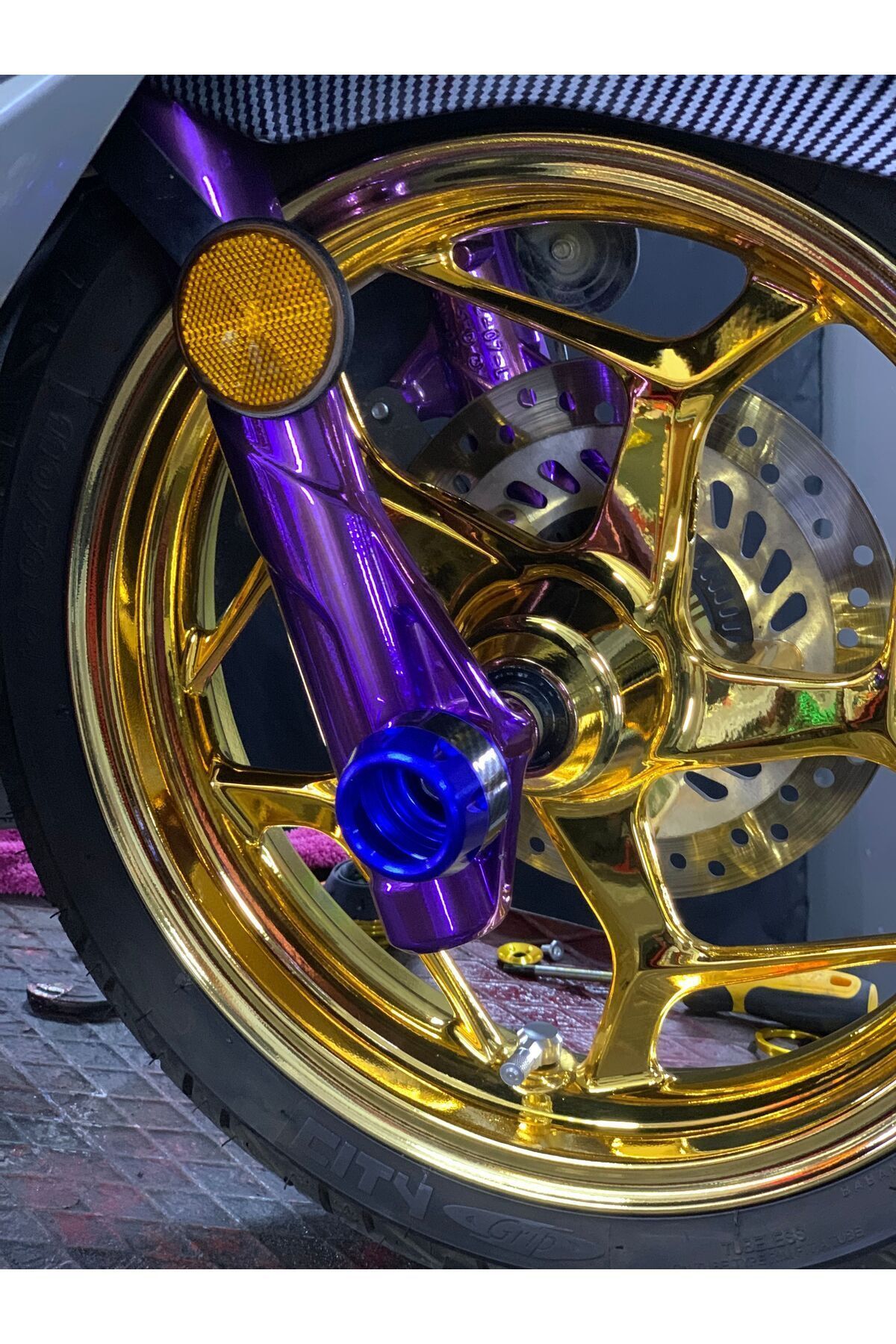 SERDAR UYSAL MODİFİYE CENTER MODİFİKASİ PCX,DİO ÖN JANT TAKOZU MAVİ ...