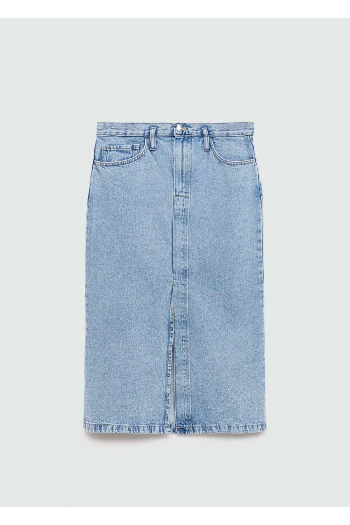 MANGO Yırtmaçlı denim etek Fiyatı, Yorumları - Trendyol