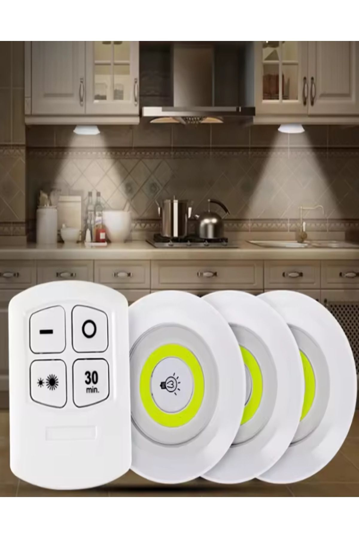 Voxify Masa Lambası Mutfak Tezgah Altı Banyo Dolabı Dolap İçi Kablosuz ...
