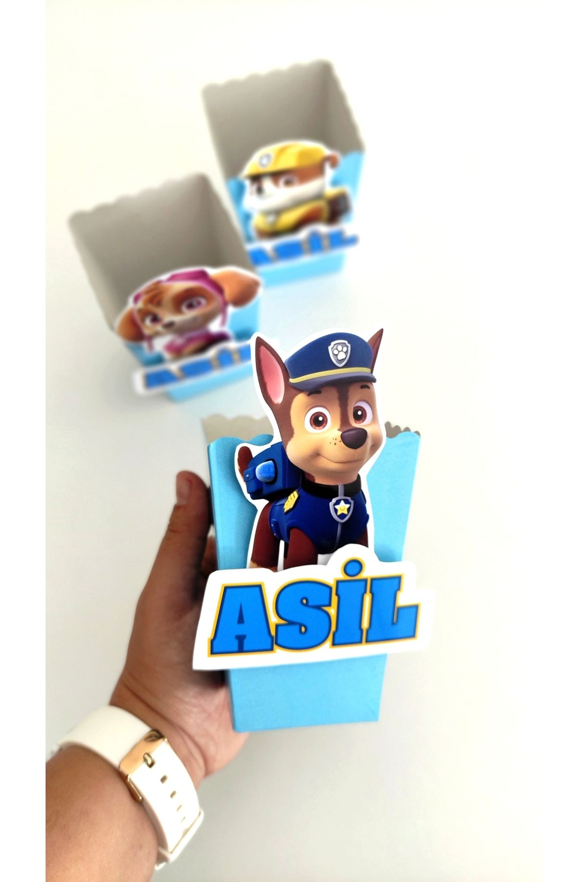 GK TASARIM Paw Patrol Mısır Kutusu 3D, Paw Patrol Doğum Günü Popcorn ...