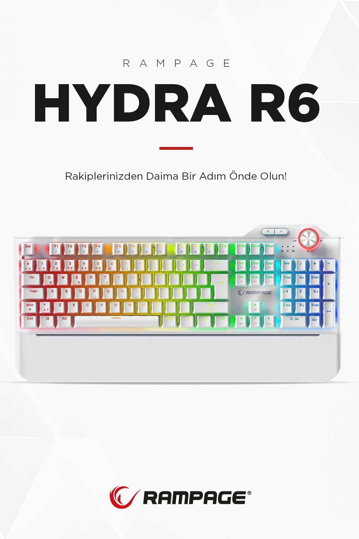 Rampage Rm-k19 Ragıng Plus Beyaz Usb 7.1 Surround Rgb Ledli Gaming ...