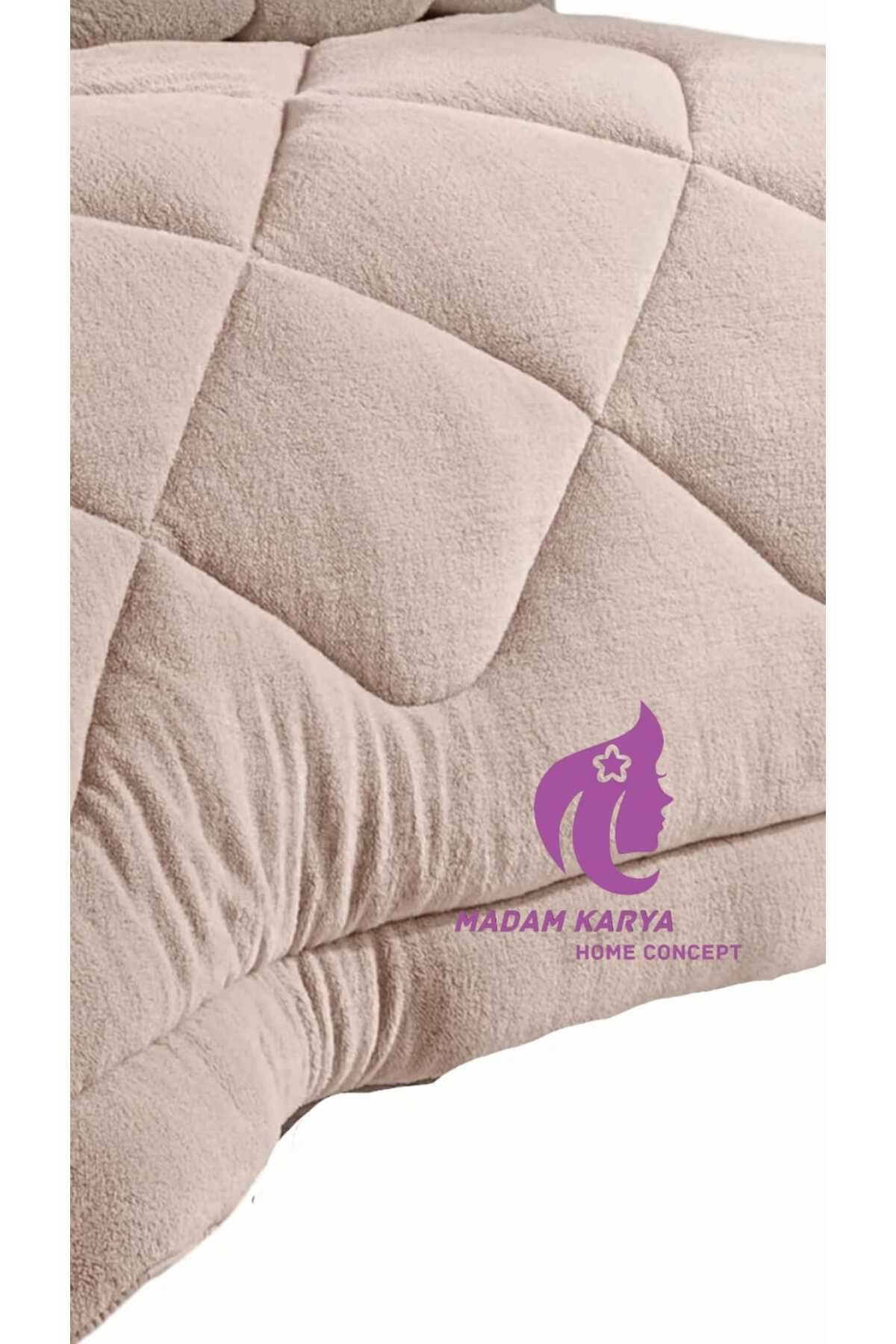 madamkarya Welsoft Yorgan Çift Kişilik Çift Taraflı 195x215 Kahve Bej ...