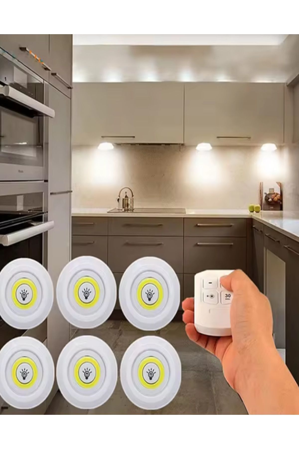 Voxify Masa Lambası Mutfak Tezgah Altı Banyo Dolabı Dolap İçi Kablosuz ...