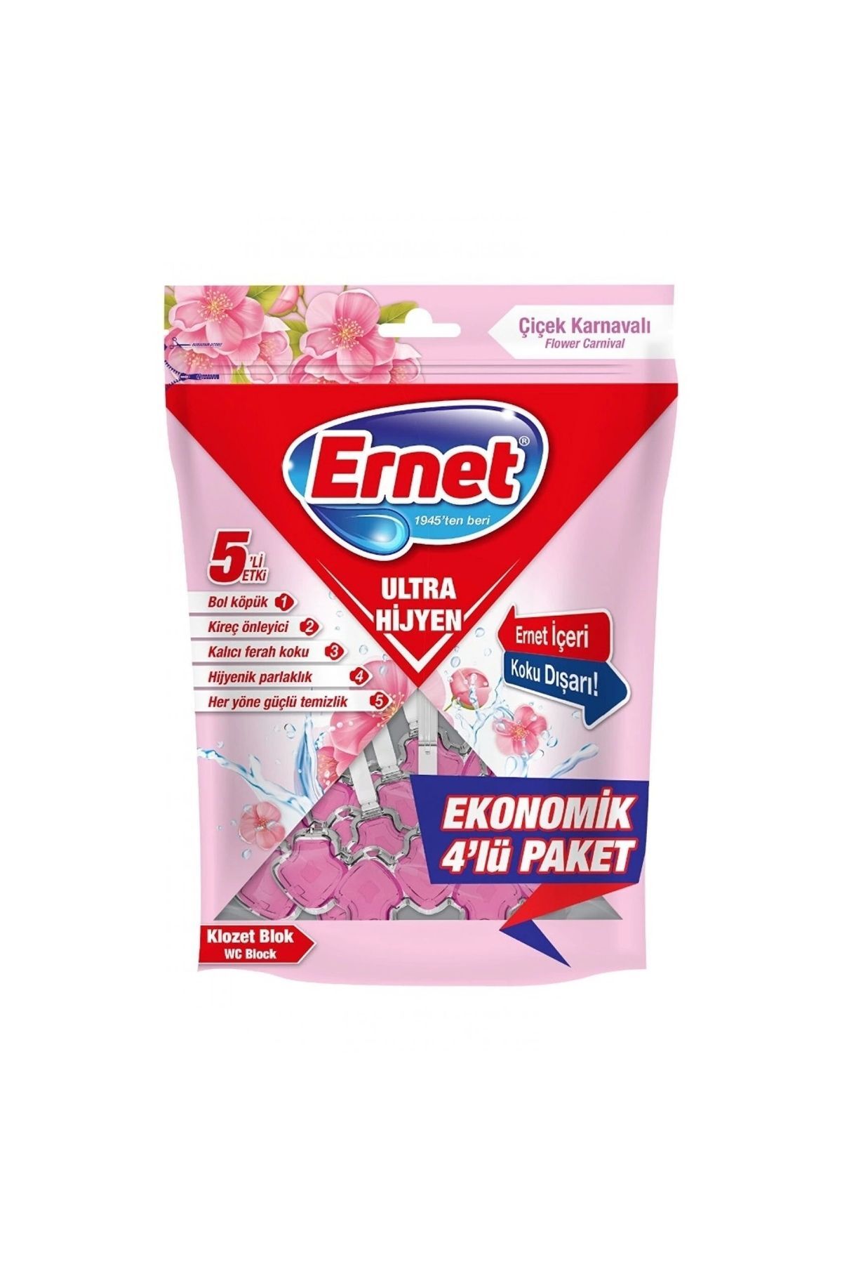 Ernet Ultra Hijyen Klozet Blok Çiçek Karnavalı 4x50 G - Fiyatı, Yorumları