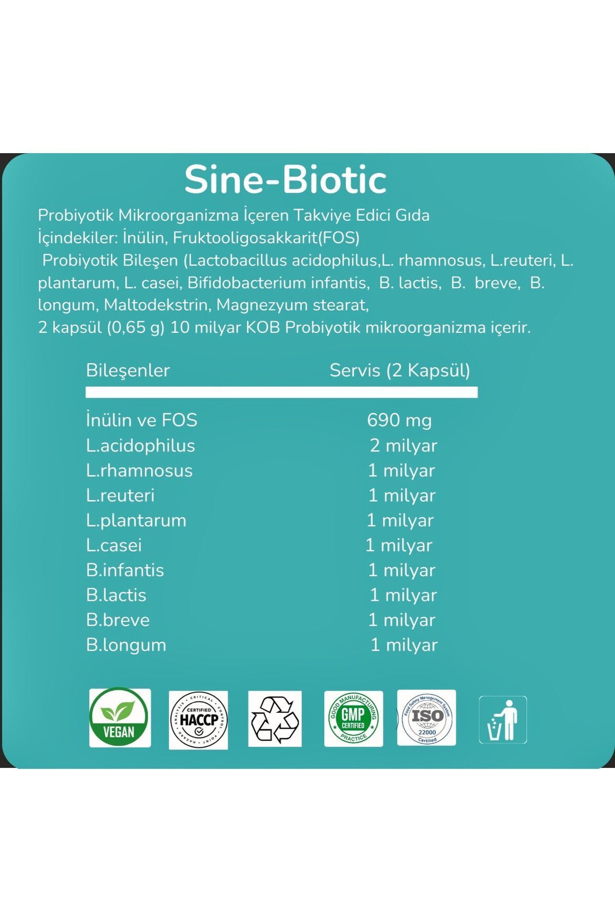 BACTOFORCE SİNEBİOTİC Bactoforce Sine-biotic 9 Farklı Probiyotik Ve ...