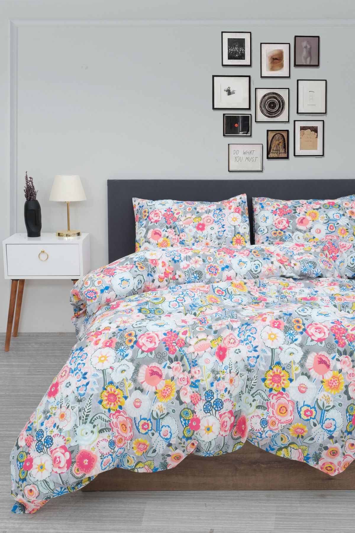 VENCY Flowers Mavi Pamuklu Çift Kişilik Nevresim Takımı Fiyatı ...