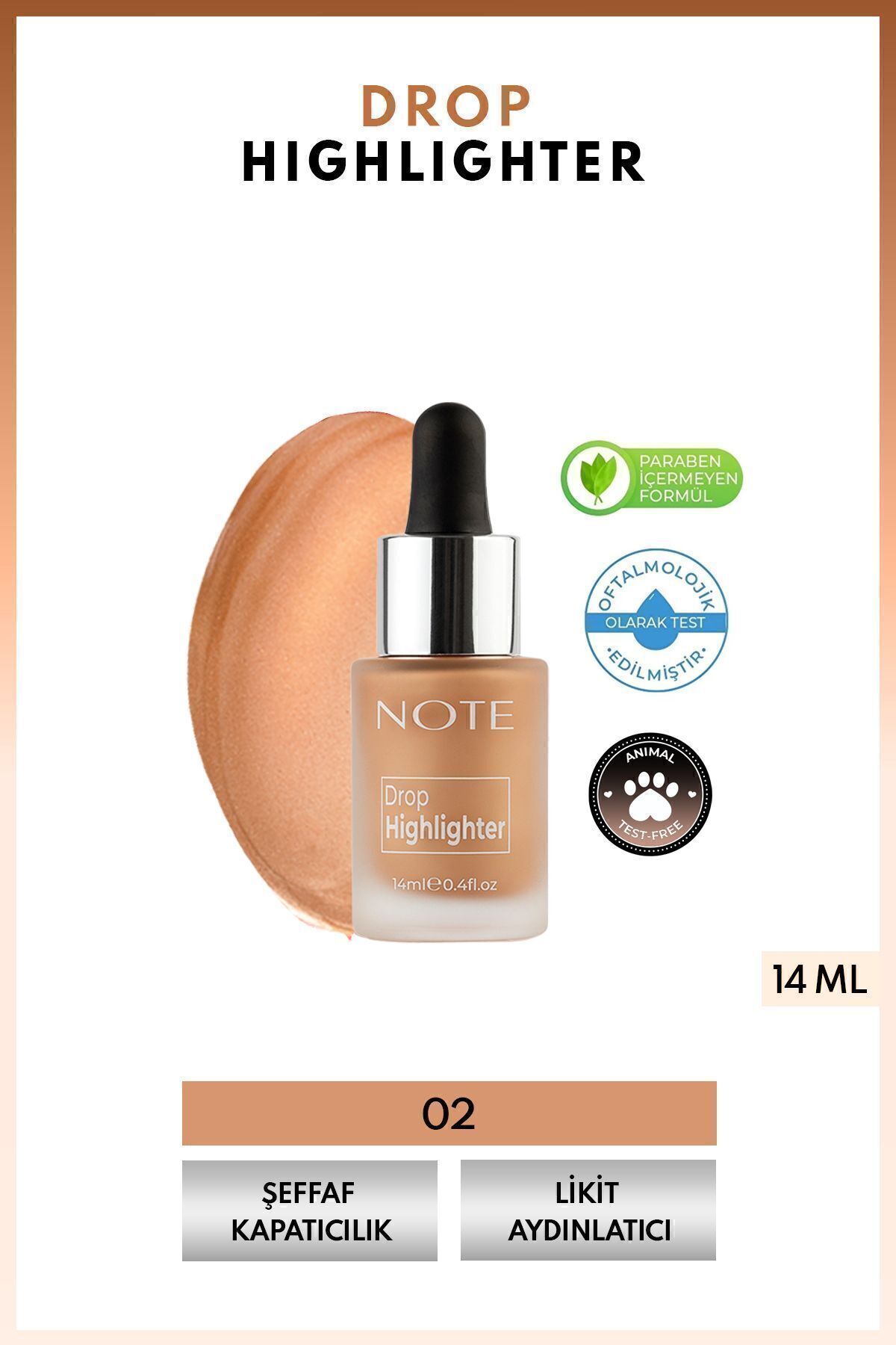 Note Cosmetics Drop Highlighter Işıltılı Likit Aydınlatıcı - 02 ...