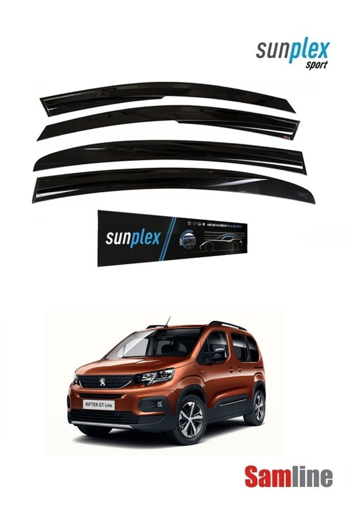 SUNPLEX Peugeot Rifter (2019-2024) Cam Rüzgarlığı Takımı 4'lü Set Mügen ...