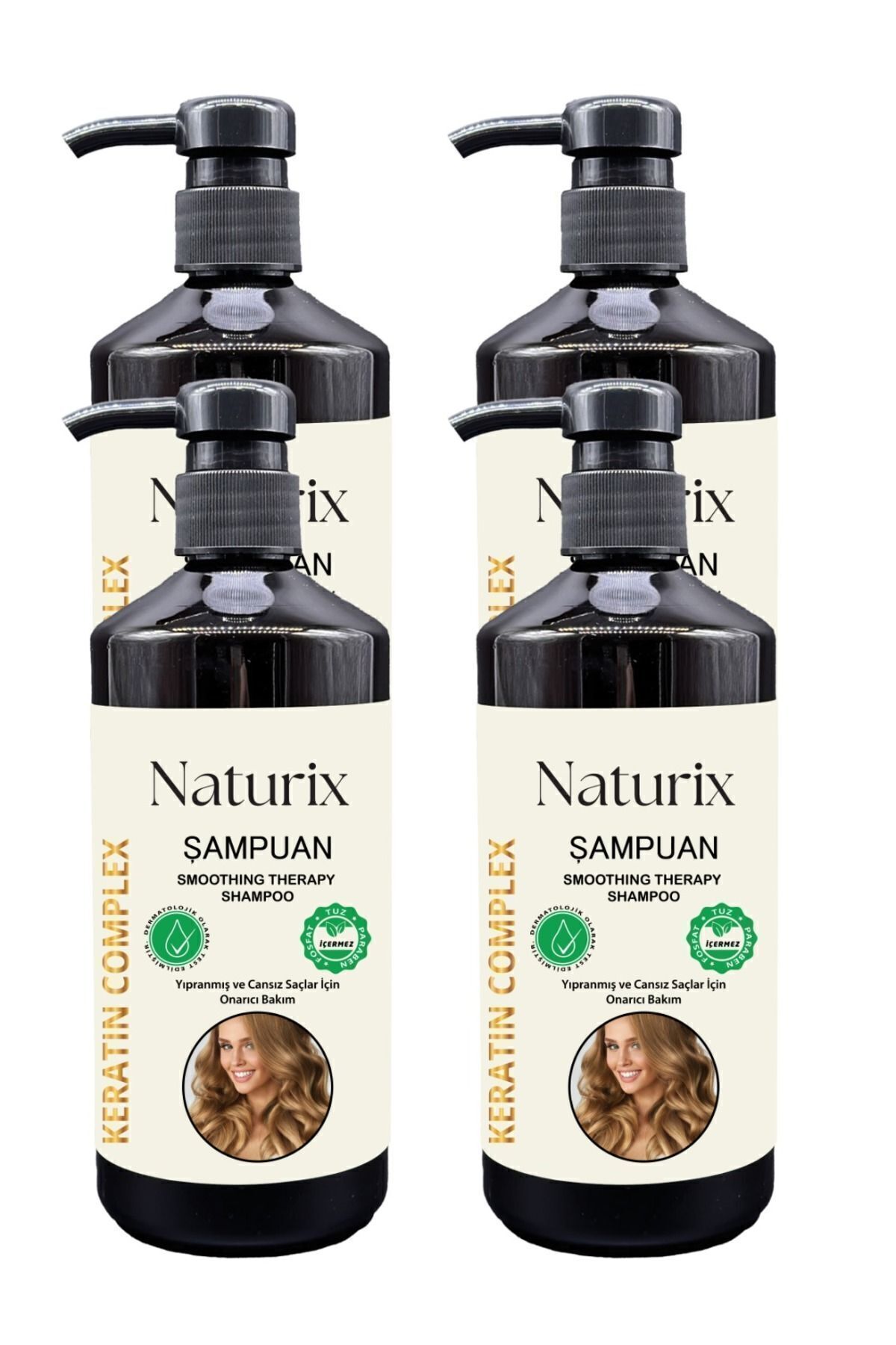 Naturix Keratin Bakım Şampuanı 600 ml - 4'lü Set | Onarıcı Ve Tuzsuz ...
