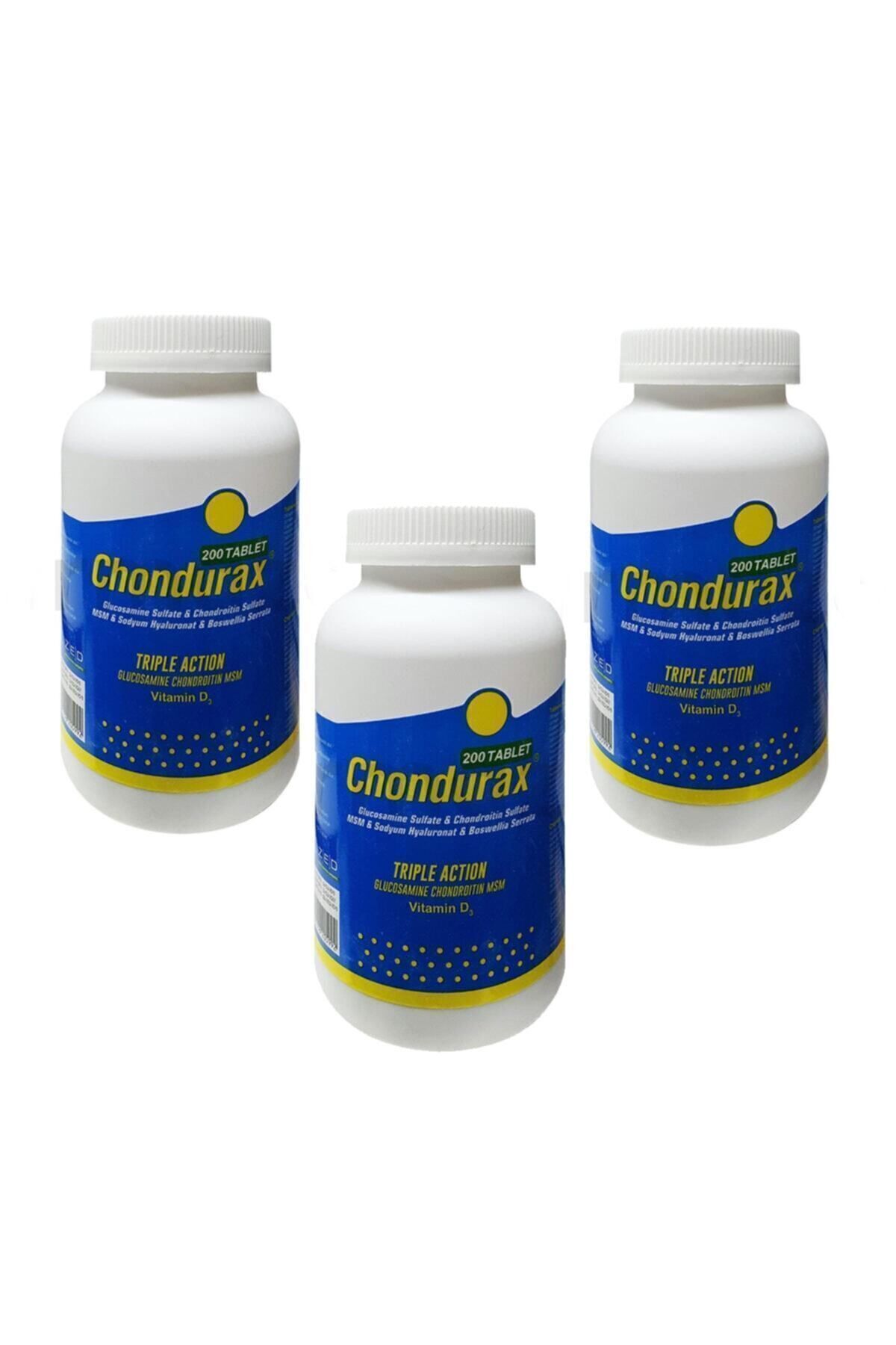 Chondurax Glukozamin Konroitin Msm Triple Action D3 Vitamin 200 Tablet ...