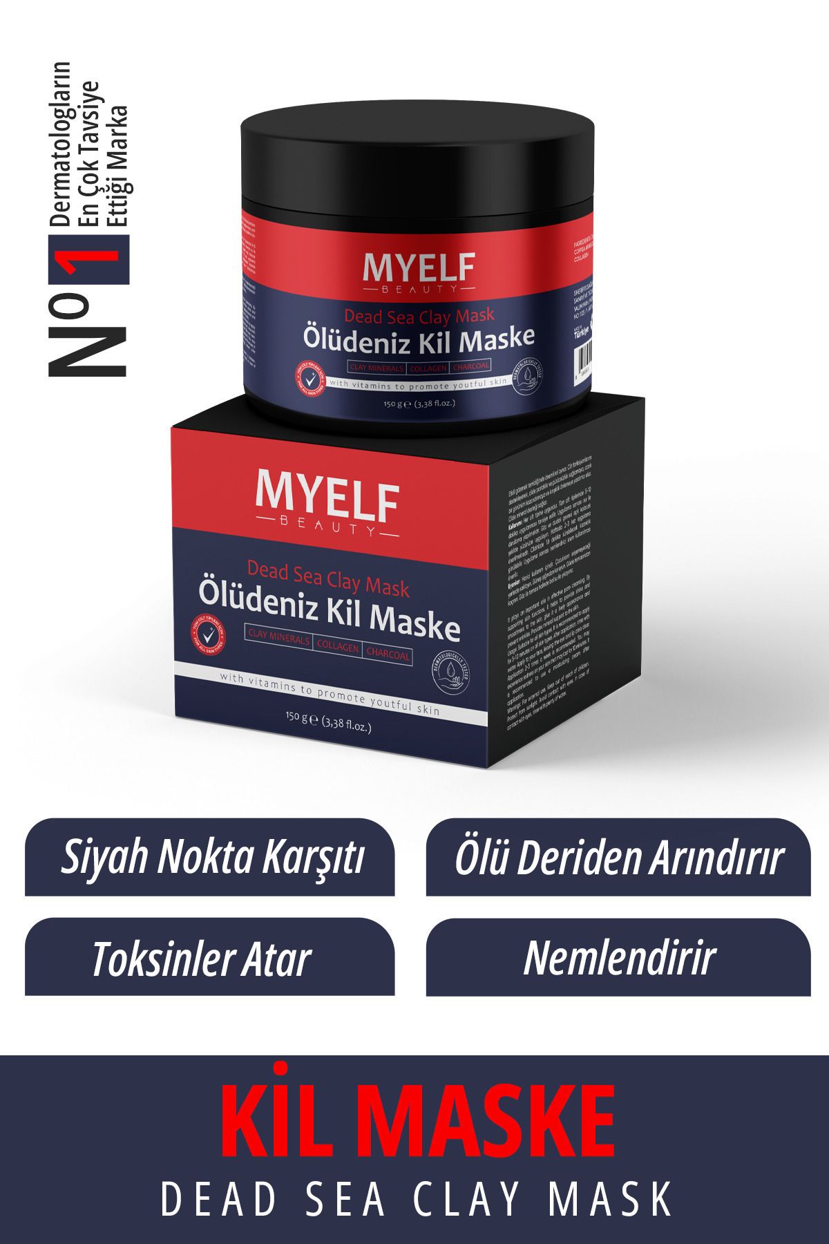 MYELF BEAUTY Kolajen Etkili Leke,giderici Sivilce Akne Karşıtı Ölü Deniz Kil Maskesi - Fiyatı ...