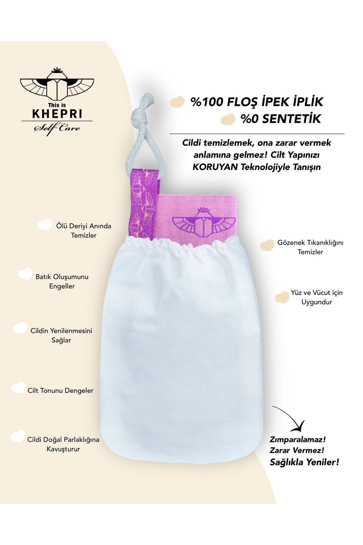 This is Khepri İpek Kese Banyo Duş Peeling Eldiveni %100 Floş Scrub ...