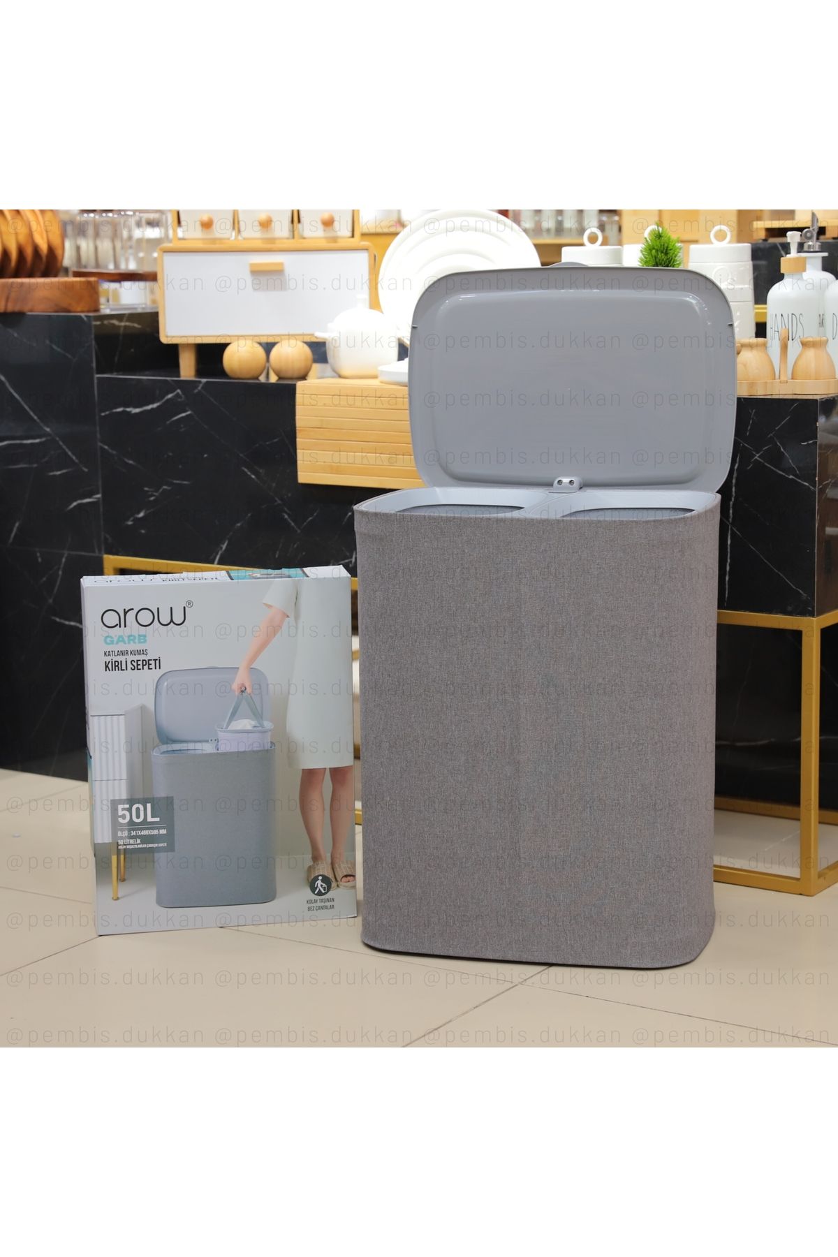 AROW GARB 2 BÖLMELİ KİRLİ SEPETİ 50 LİTRE Fiyatı, Yorumları - Trendyol