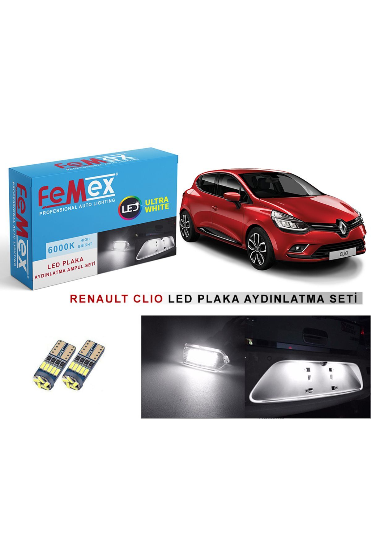 FEMEX Renault Clio 5 Led Iç Aydınlatma Ampul Seti Parlak Beyaz - Fiyatı ...