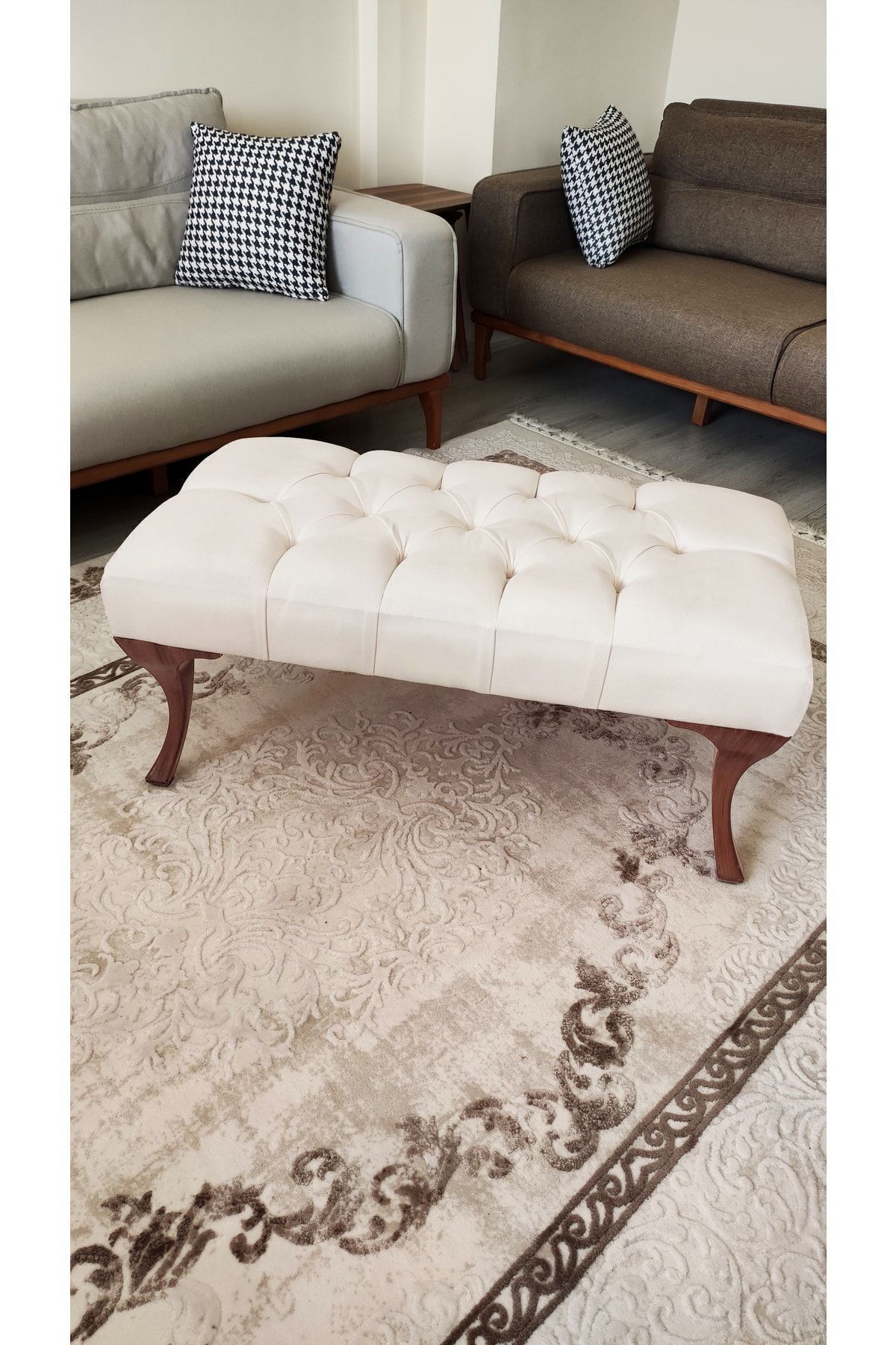 WATERYBROOK Puf - Benc Bank Benc - Ayak Ucu Pufu - Krem - Fiyatı, Yorumları