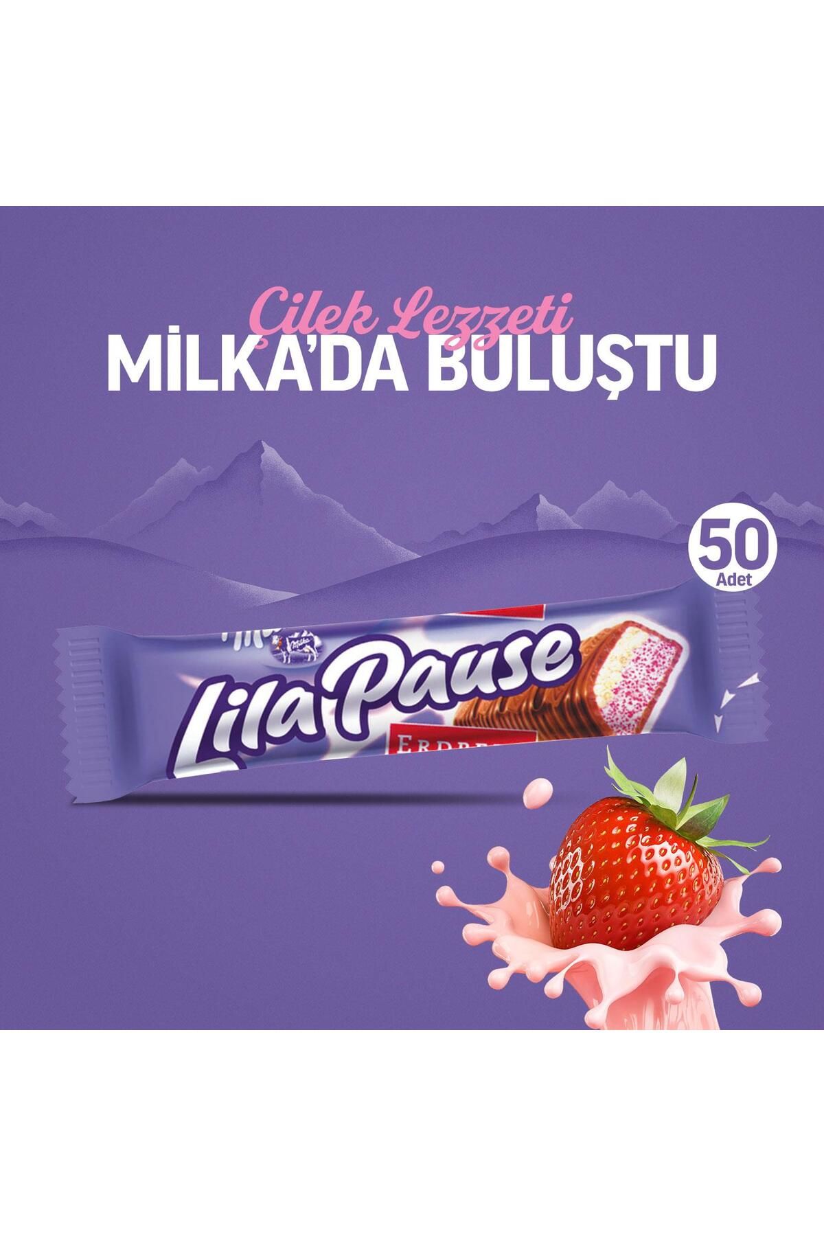 Milka Çanta Hediyeli Milka Lila Pause Çilekli Bar Çikolata 34 gr - 50 ...