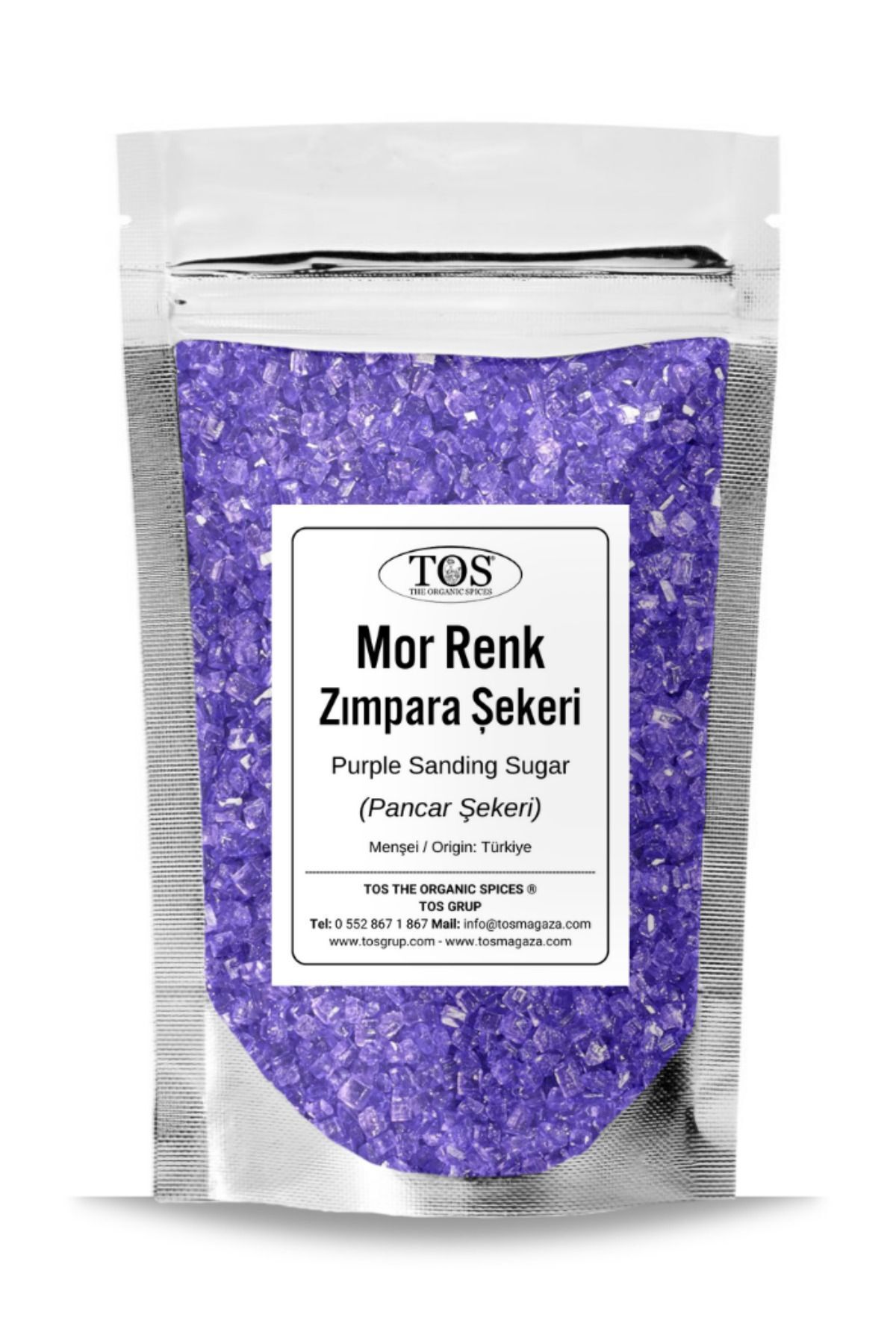 TOS The Organic Spices Mor Zımpara Şekeri 100 gr Purple Sanding Sugar ...