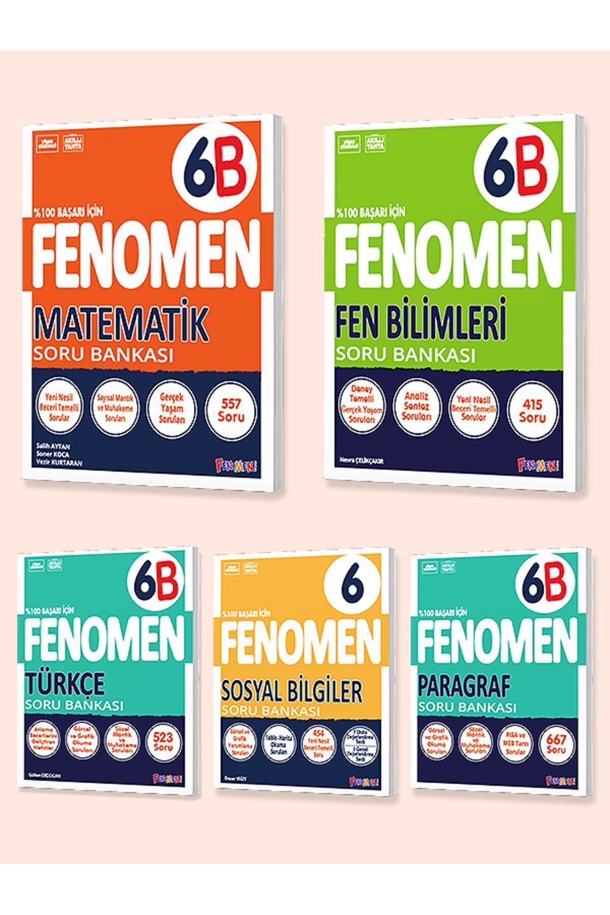 Fenomen Yayıncılık Fenomen 6. Sınıf 5'li Set 2025 (MatematikB, FenB ...