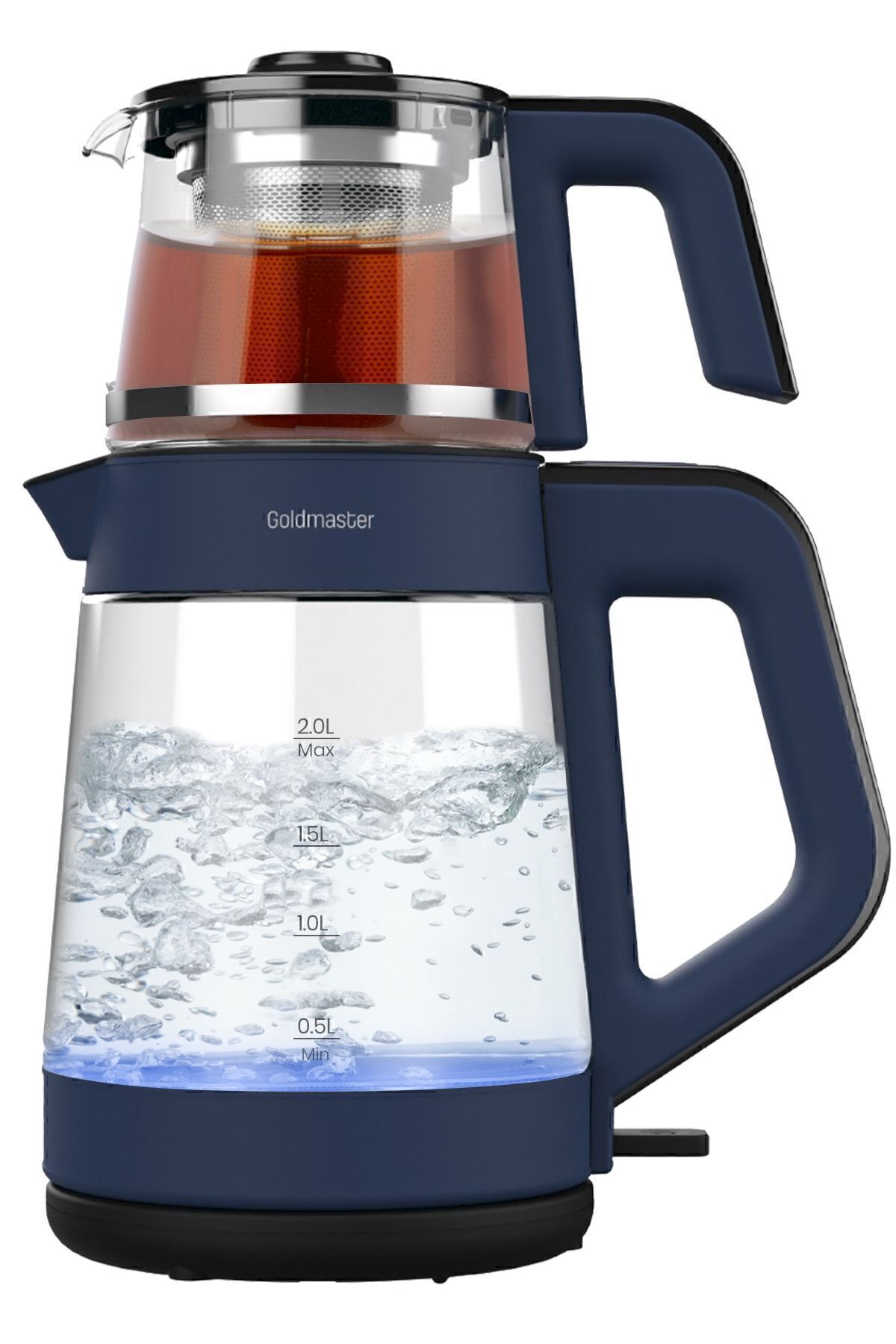 GoldMaster German Schott Glass Teapot and Wide Body Tea Maker and Led ...