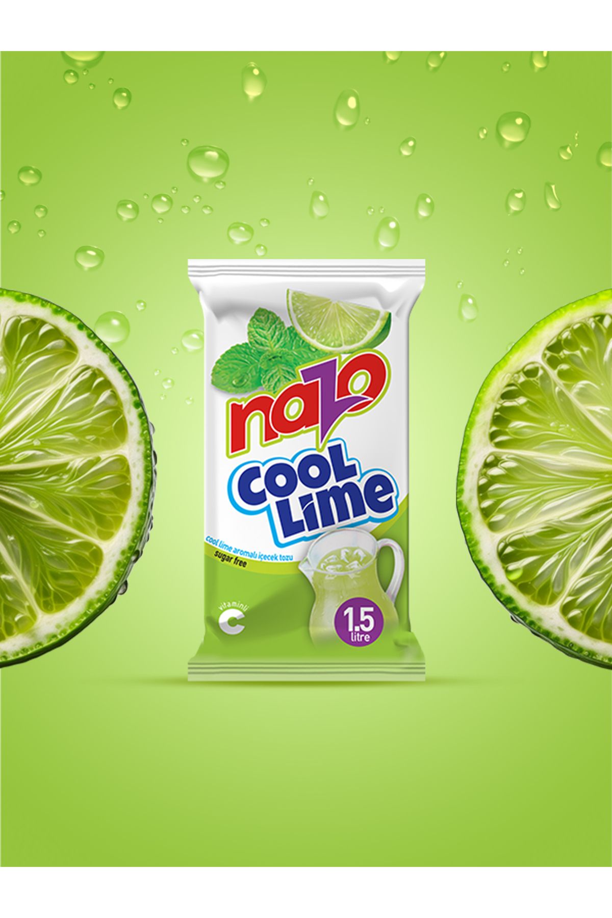 NAZO 9 gr Cool Lime Aromalı Toz İçecek 24'lü - Fiyatı, Yorumları