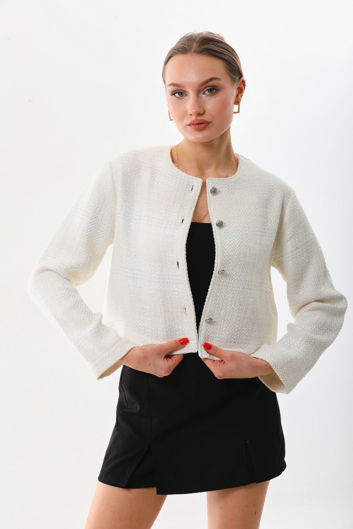 JOUANE Dore Düğmeli Balıksırtı Bisiklet Yaka Ceket - Fiyatı, Yorumları