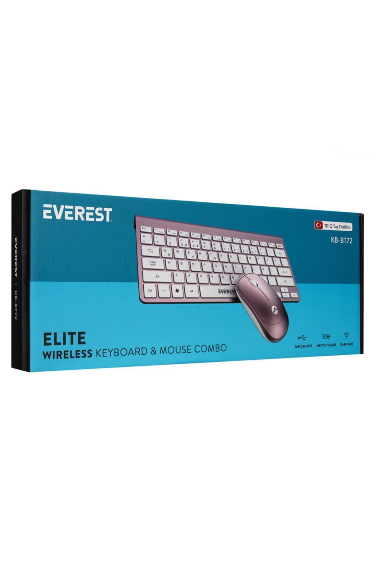Everest Klavye Mouse Seti Kb-bt72 Elıte Rose Gold Ultra Ince Kablosuz Q ...
