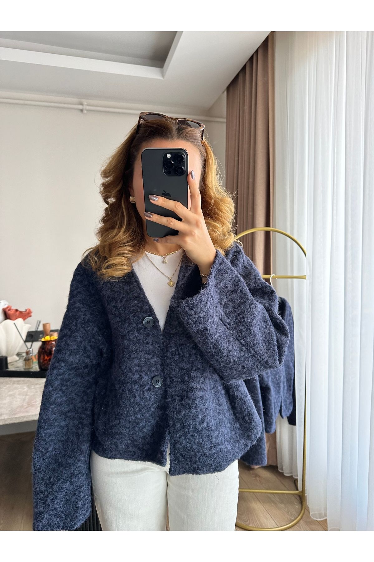 ESMA GÜL BUTİK Lacivert Kaşe Ceket Fiyatı, Yorumları - Trendyol