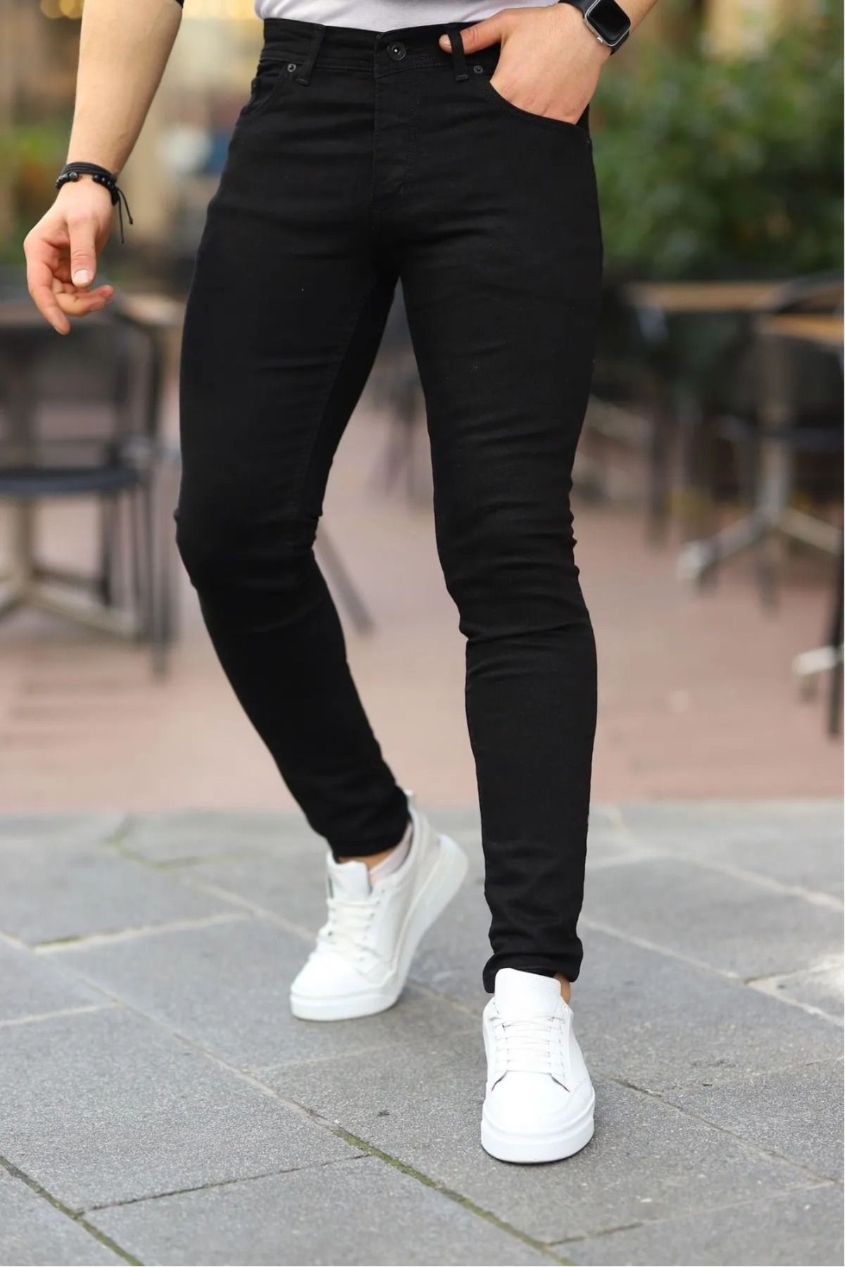 Slim Fit Likralı Erkek Kot Pantalon