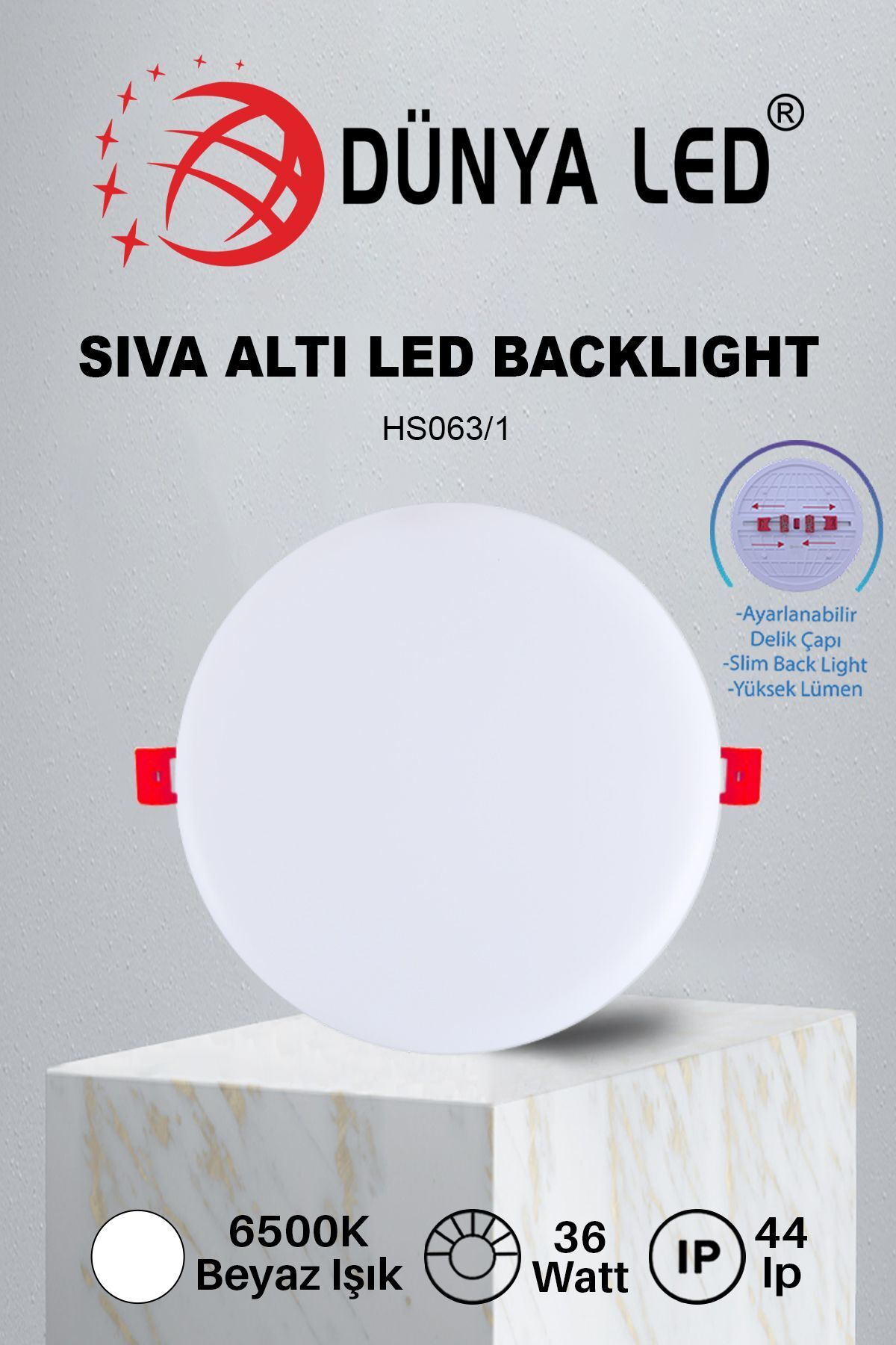 MEG LİGHT 36W DELİĞİ AYARLANABİLİR LED SPOT 6500K BEYAZ IŞIK Fiyatı ...