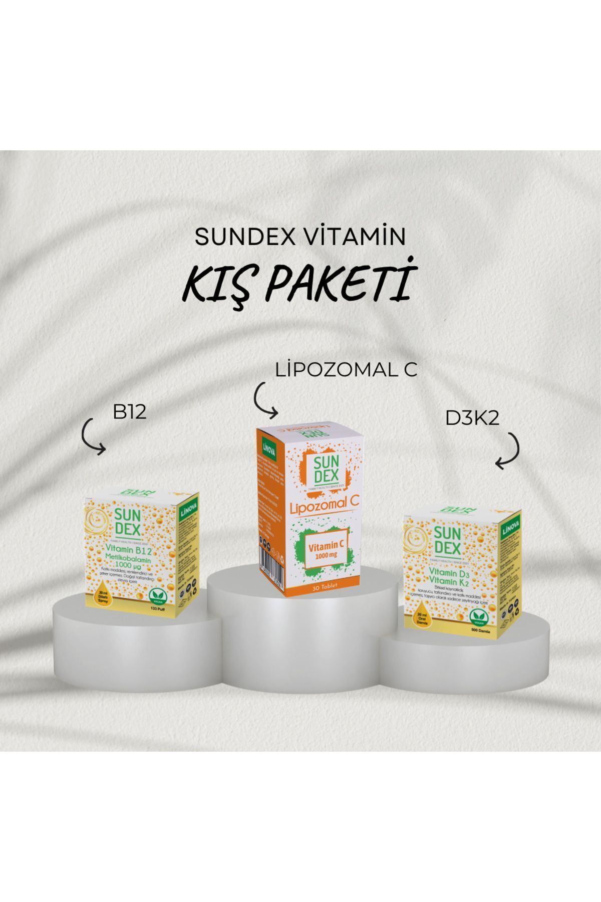 Sun Dex Family Health Since 2021 Kış Paketi Lipozomal C + Vitamin D3 K2 ...