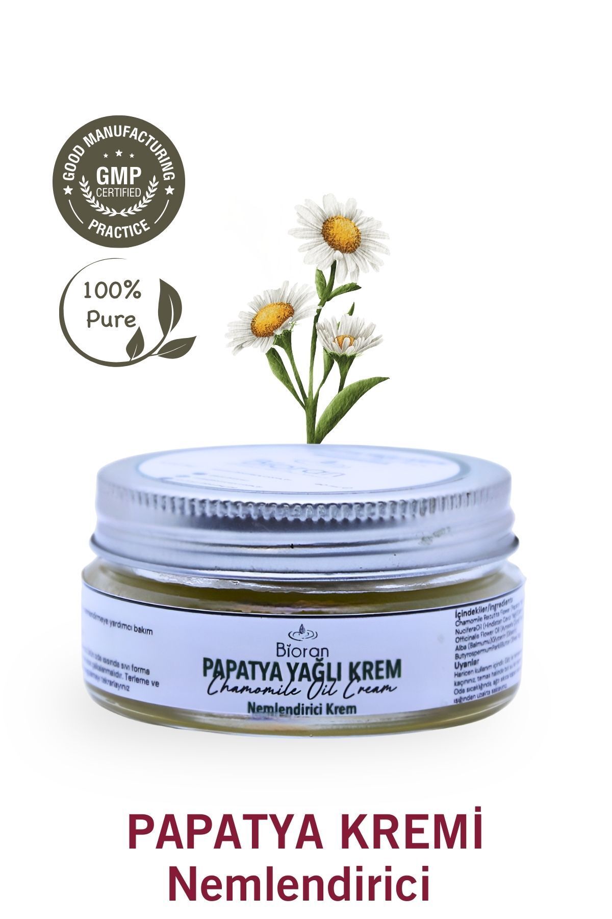 Bioran Papatya Yağlı %100 Doğal Içerikli Yoğun Bakım Kremi 40 Ml ...