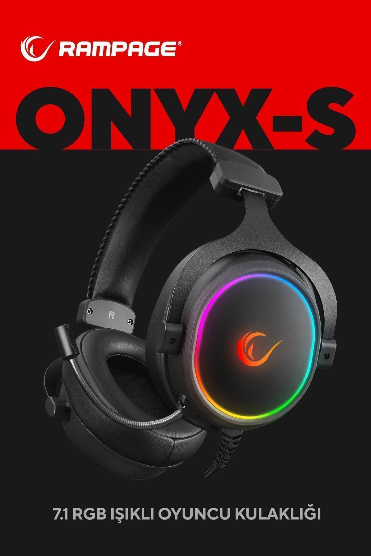 Rampage Onyx-s Siyah Usb 7.1 Rgb Led Ses Kontrollü Mikrofonlu Oyuncu ...