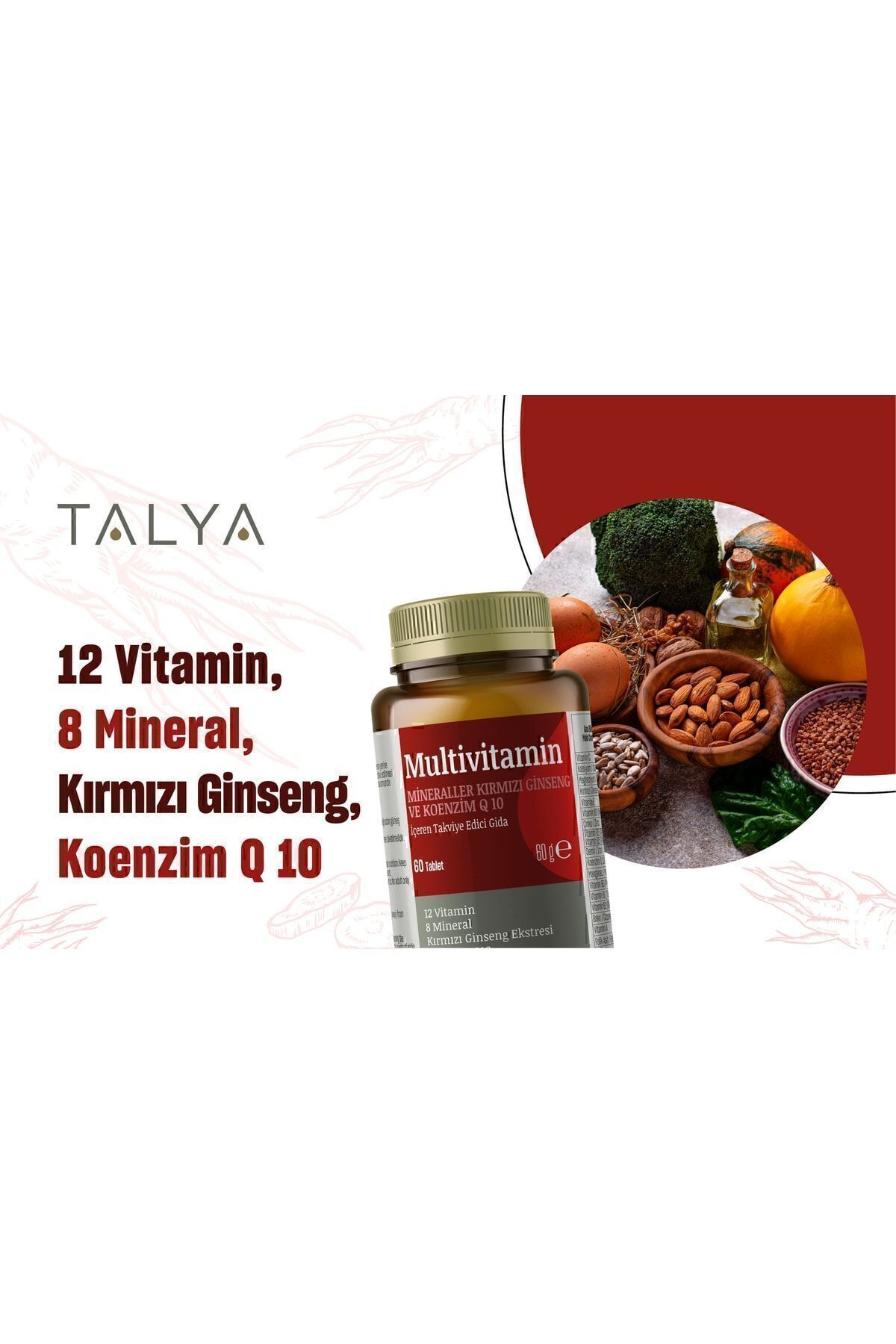 Talya Multivitamin İçeren Takviye Edici Gıda (Mineraller, Kırmızı ...