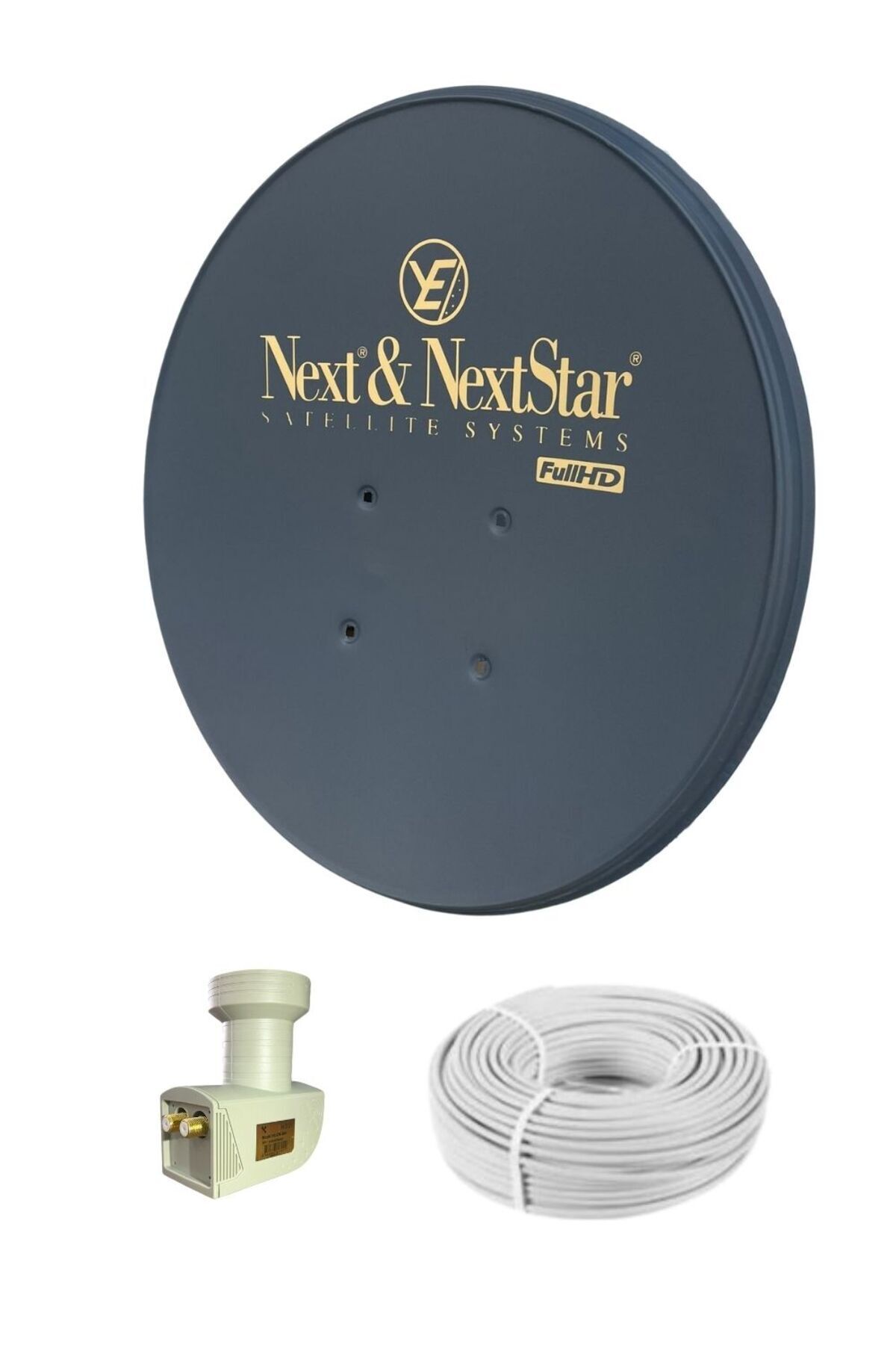 Next Nextstar 70cm Çanak Anten Siyah Full Set Dörtlü Lnb 45 Metre Kablo ...