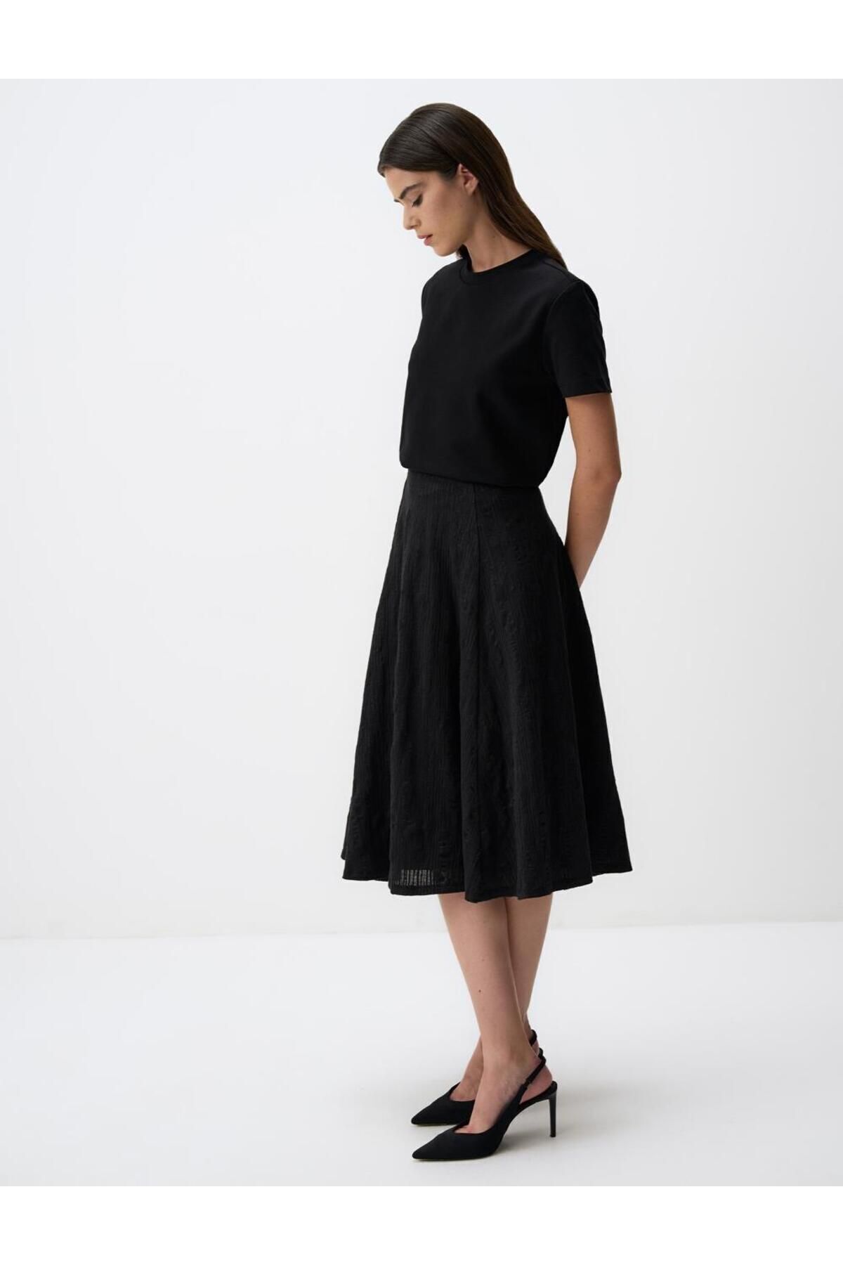 Jimmy Key Siyah Rahat Kesim Normal Bel Ajurlu Midi Etek Fiyatı, Yorumları - Trendyol