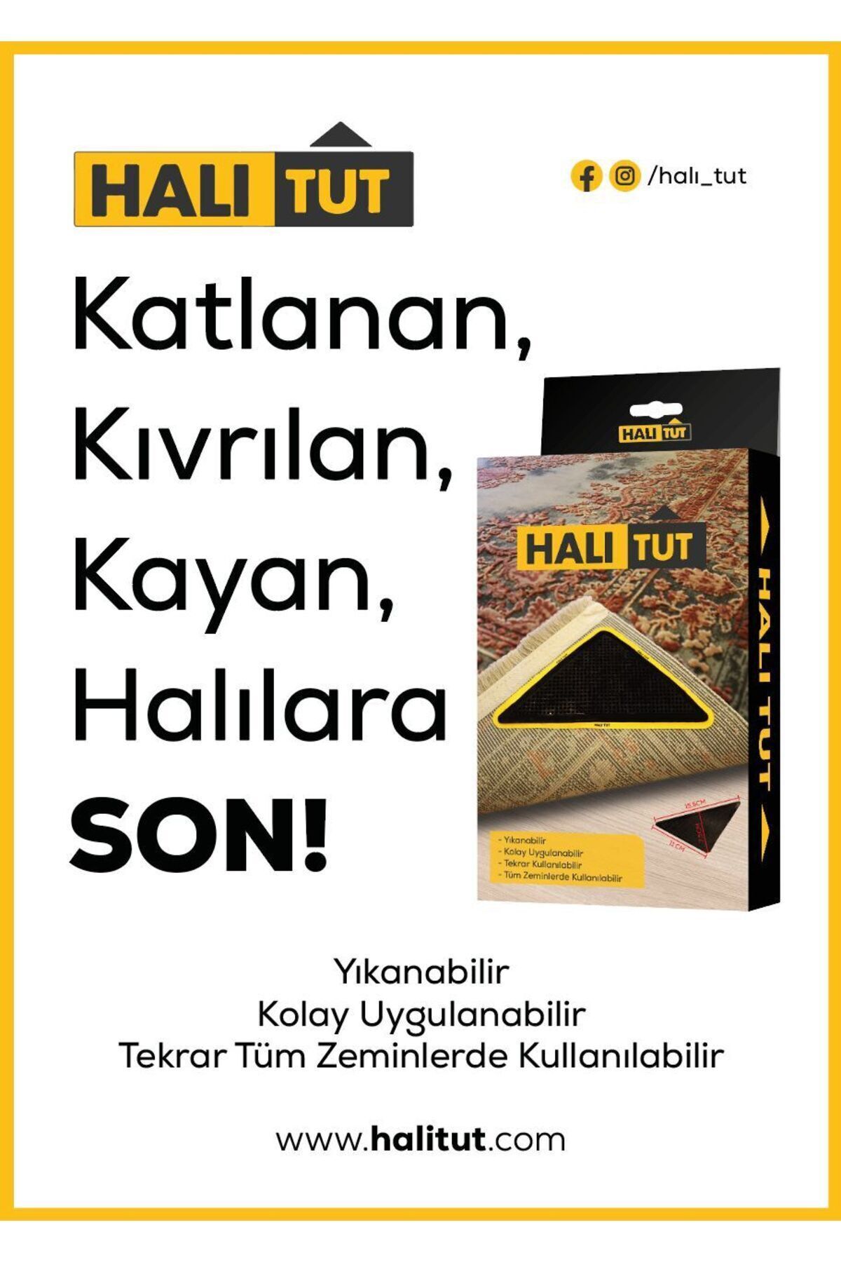 Cool Halı Halı Altı Kaydırmaz Ped Kayma Önleyici Tutucu Bant Halı Tutma ...