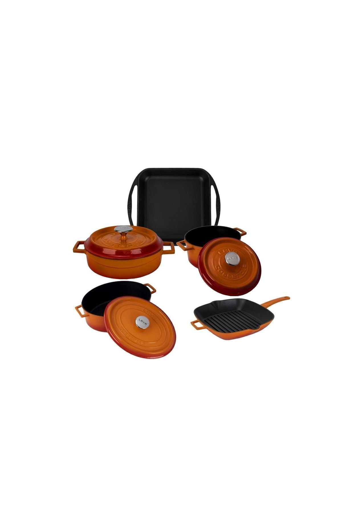 Lava Chef 8 Parça Döküm Turuncu Pişirme Seti - Fiyatı, Yorumları